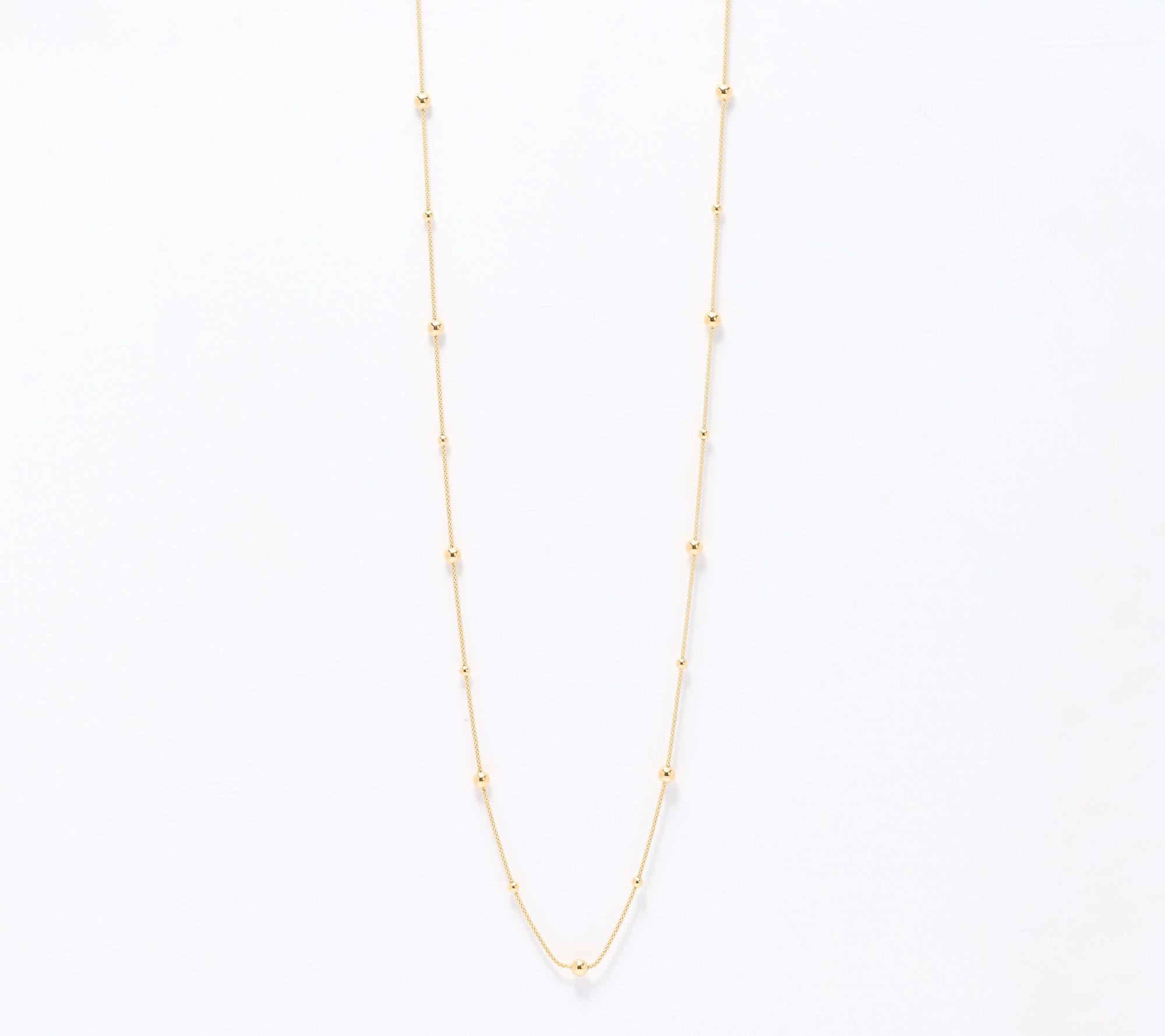 UltraFine 950 Silver Beaded 24" - 36" Necklace - QVC.com