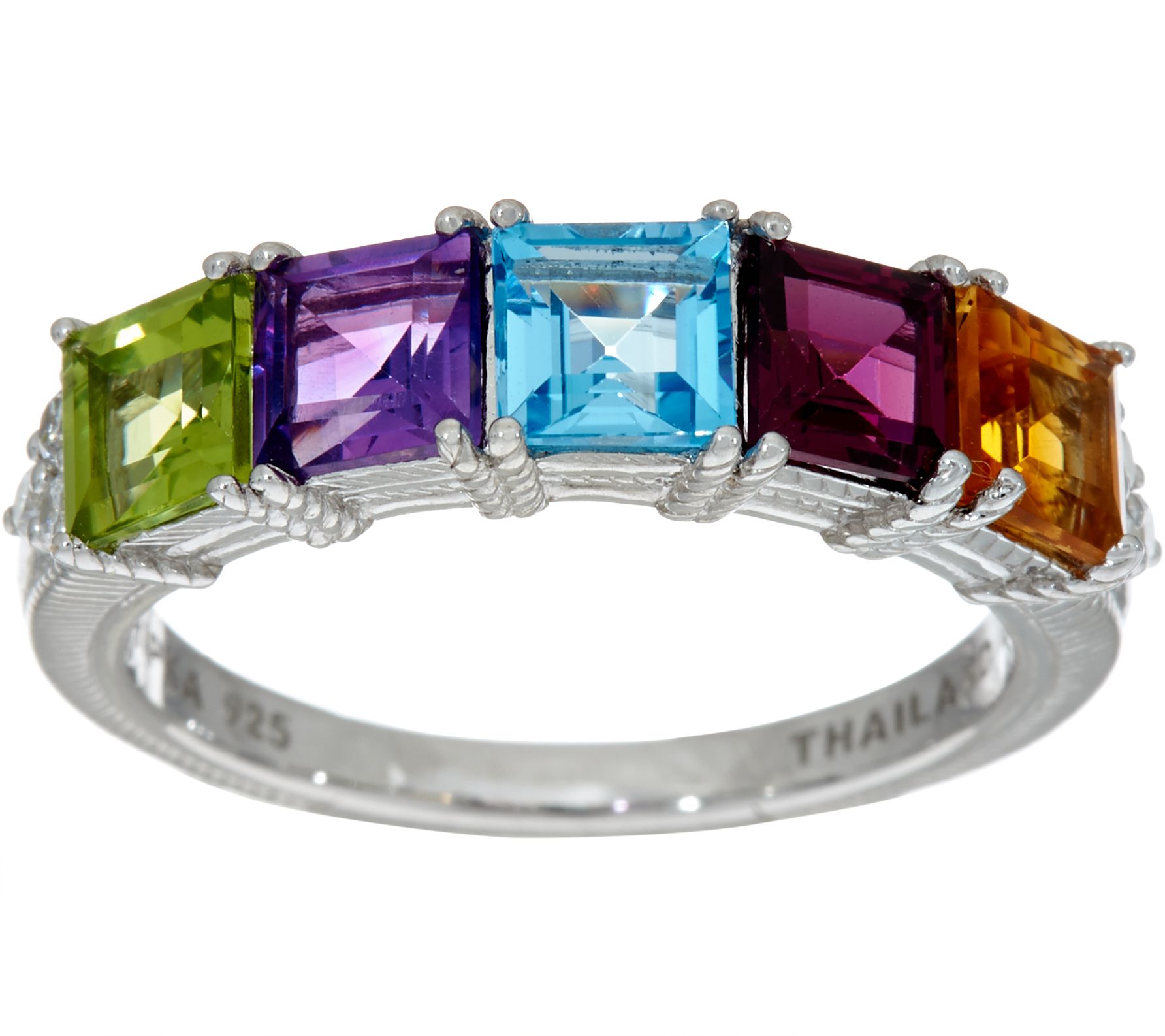 Judith Ripka Sterling Silver 2.90 cttw Multi Gemstone Ring - QVC.com