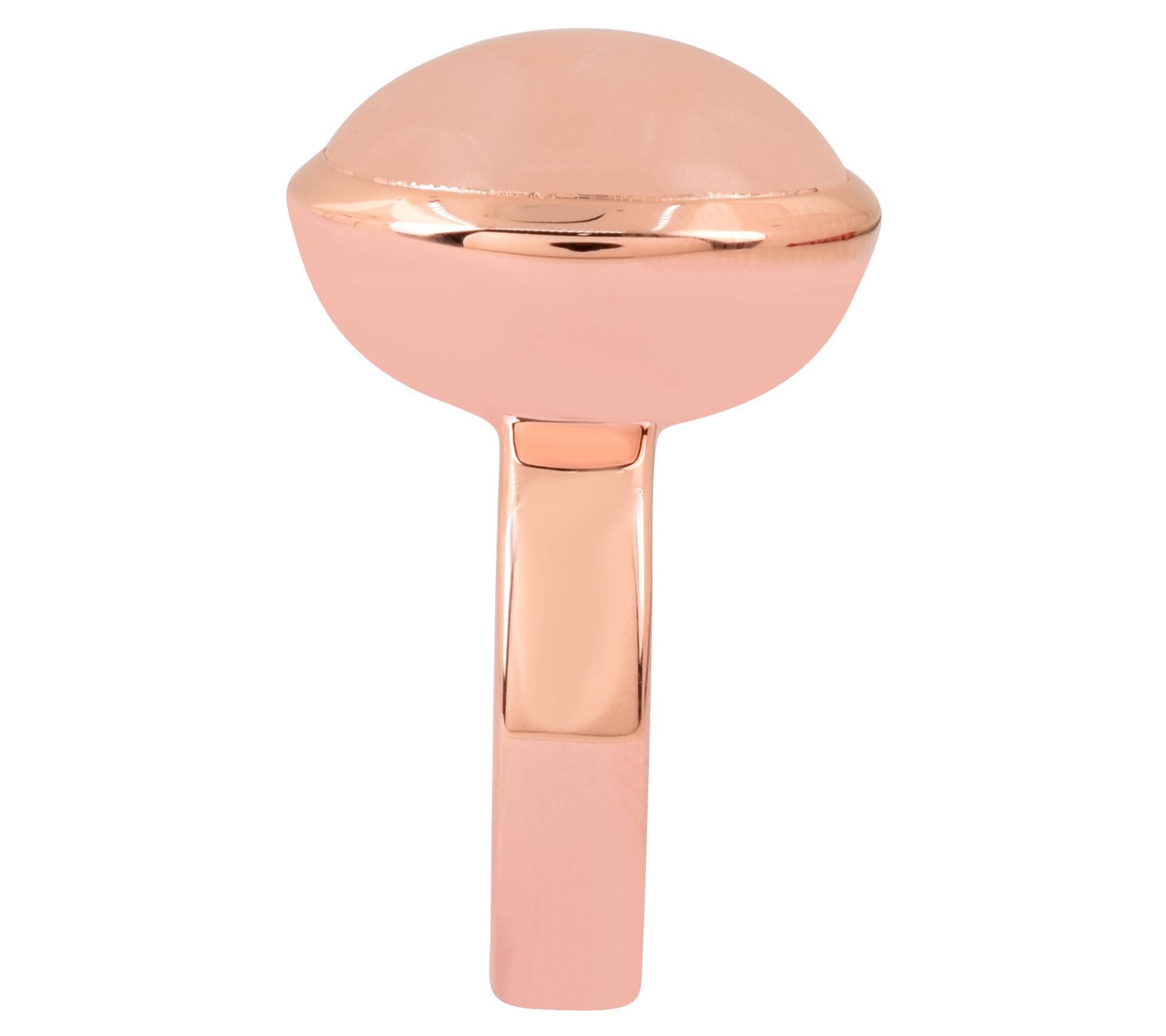 Affinity Gems Rose Quartz Cabochon Ring, 14K Rose Gold Plated - QVC.com