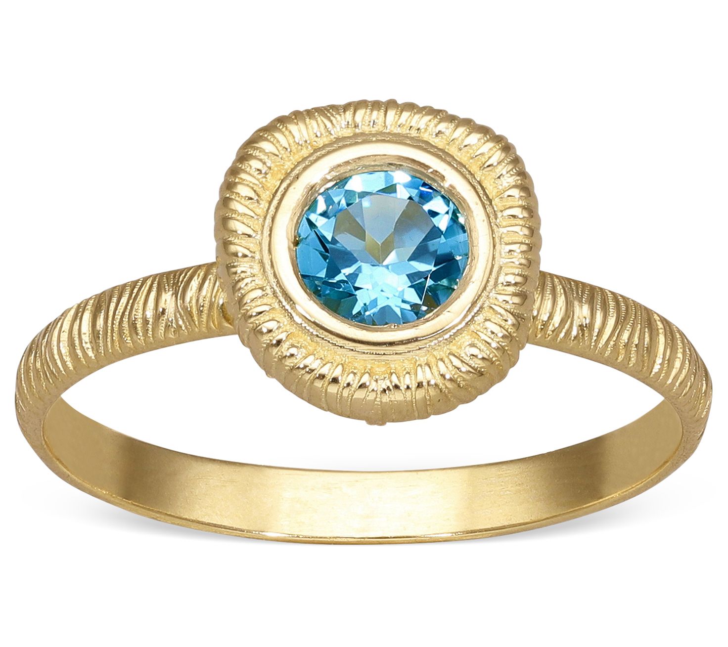 Adi Paz 14K Gold Swiss Blue Topaz Ring - QVC.com