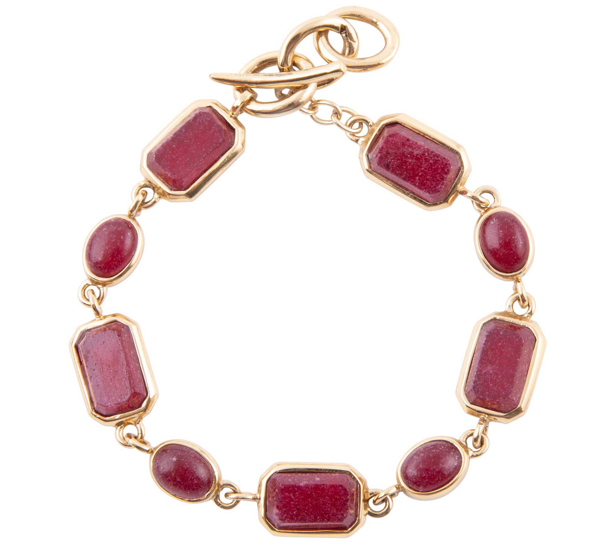 Barse Artisan Crafted Bronze Red Onyx Toggle Bracelet - QVC.com