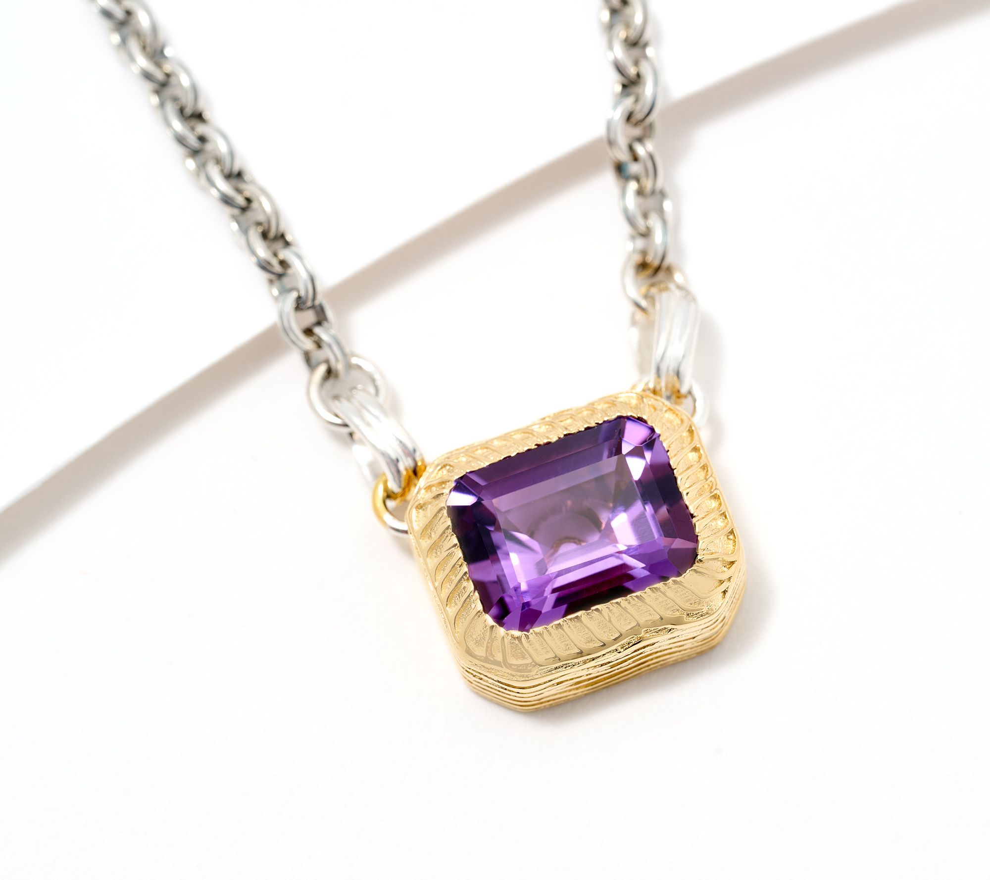 Christian James by Scott Grimes Sterling Silver Two-Tone Gem Necklace ...