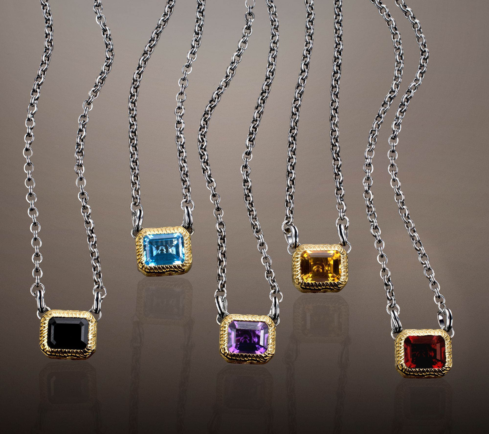 Christian James by Scott Grimes Sterling Silver Two-Tone Gem Necklace ...