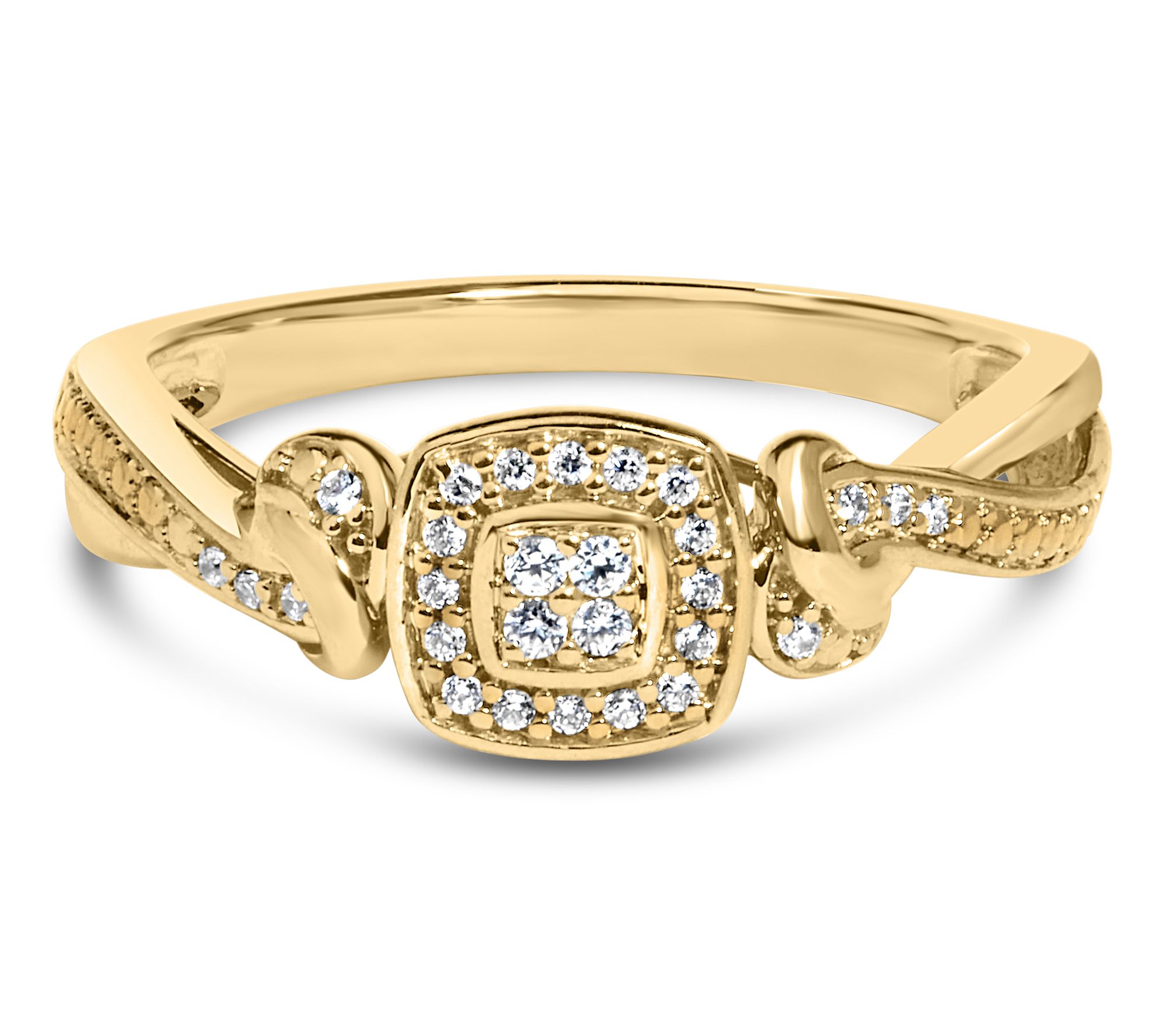 Haus of Brilliance Diamond Accent Engagement Ring, 18K Plated - QVC.com
