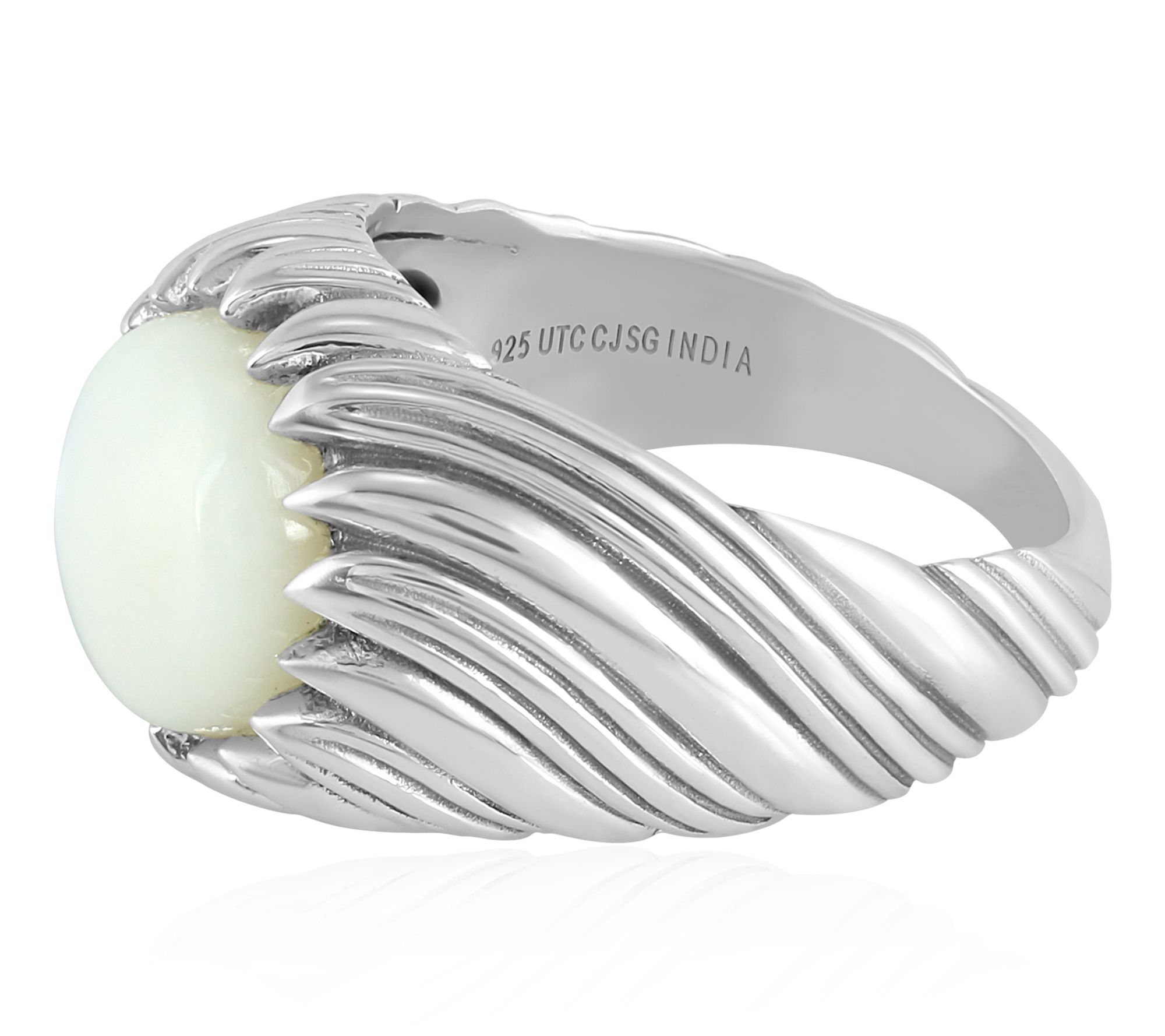 Christian James by Scott Grimes Sterling Mother of Pearl Ring - QVC.com