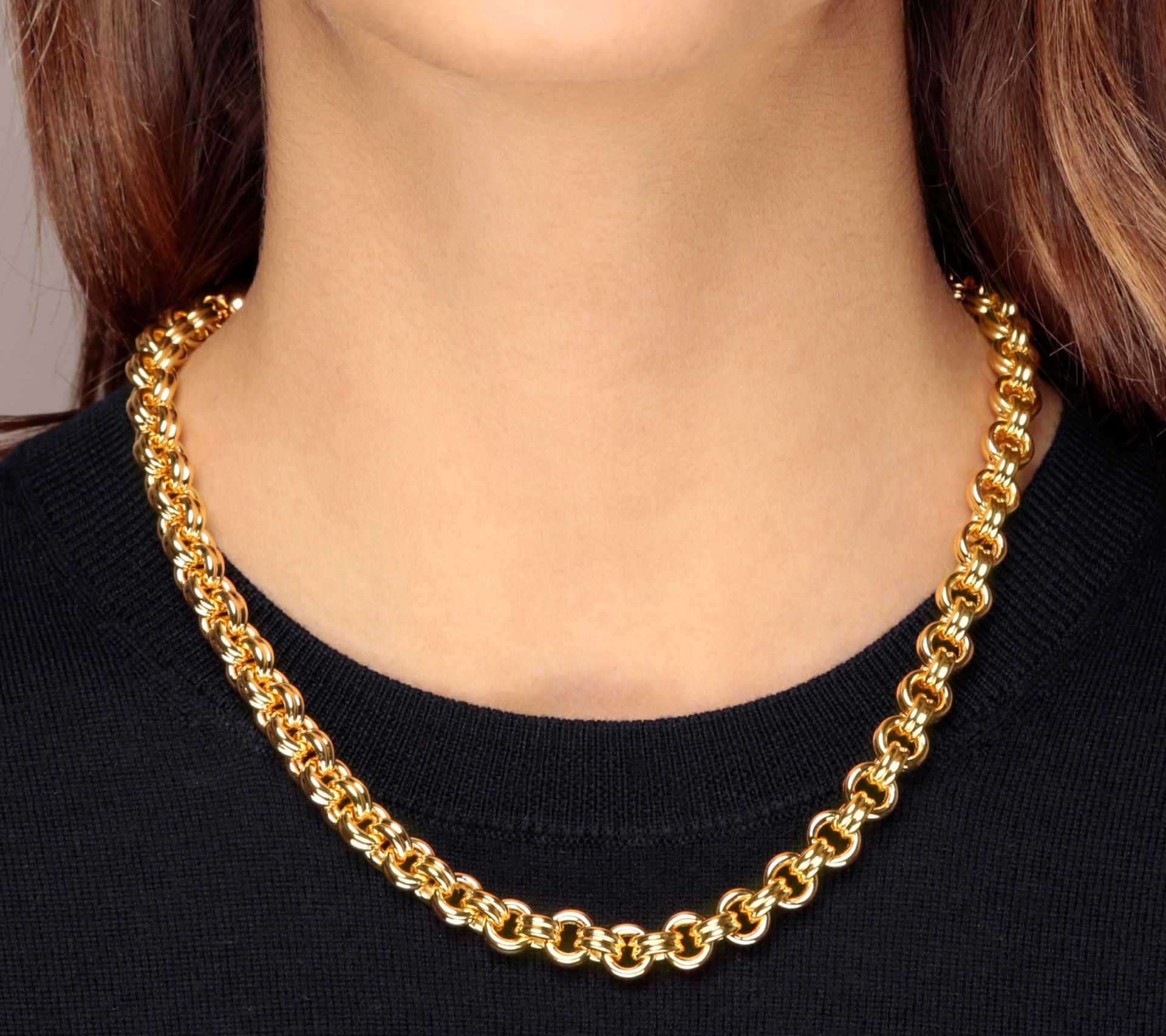 BellaOro 24" Double Rolo Link Necklace, 14K G lOver Resin - QVC.com