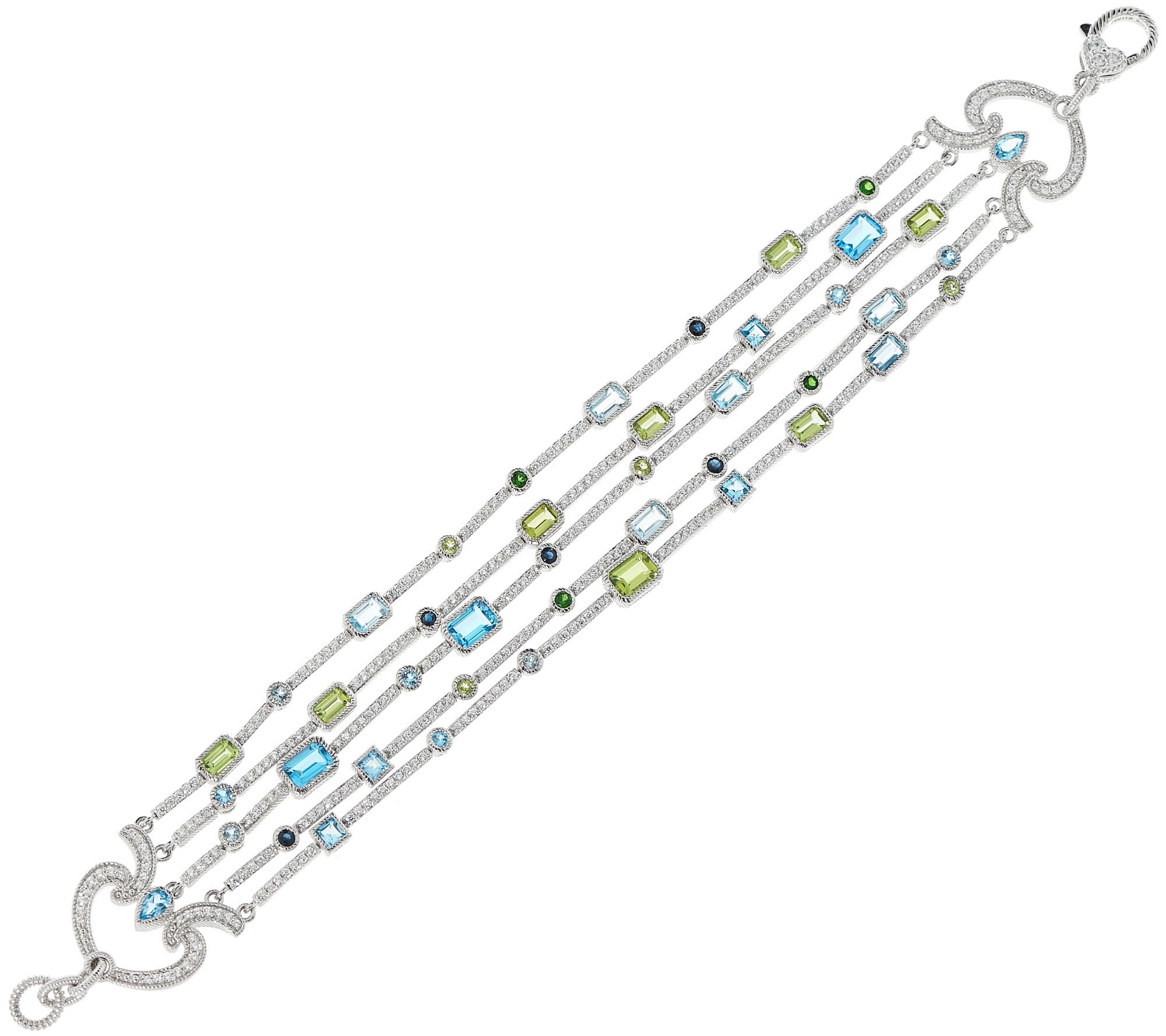 Judith Ripka Sterling 8" 7.75 cttw Gemstone Multi Strand Bracelet - QVC.com