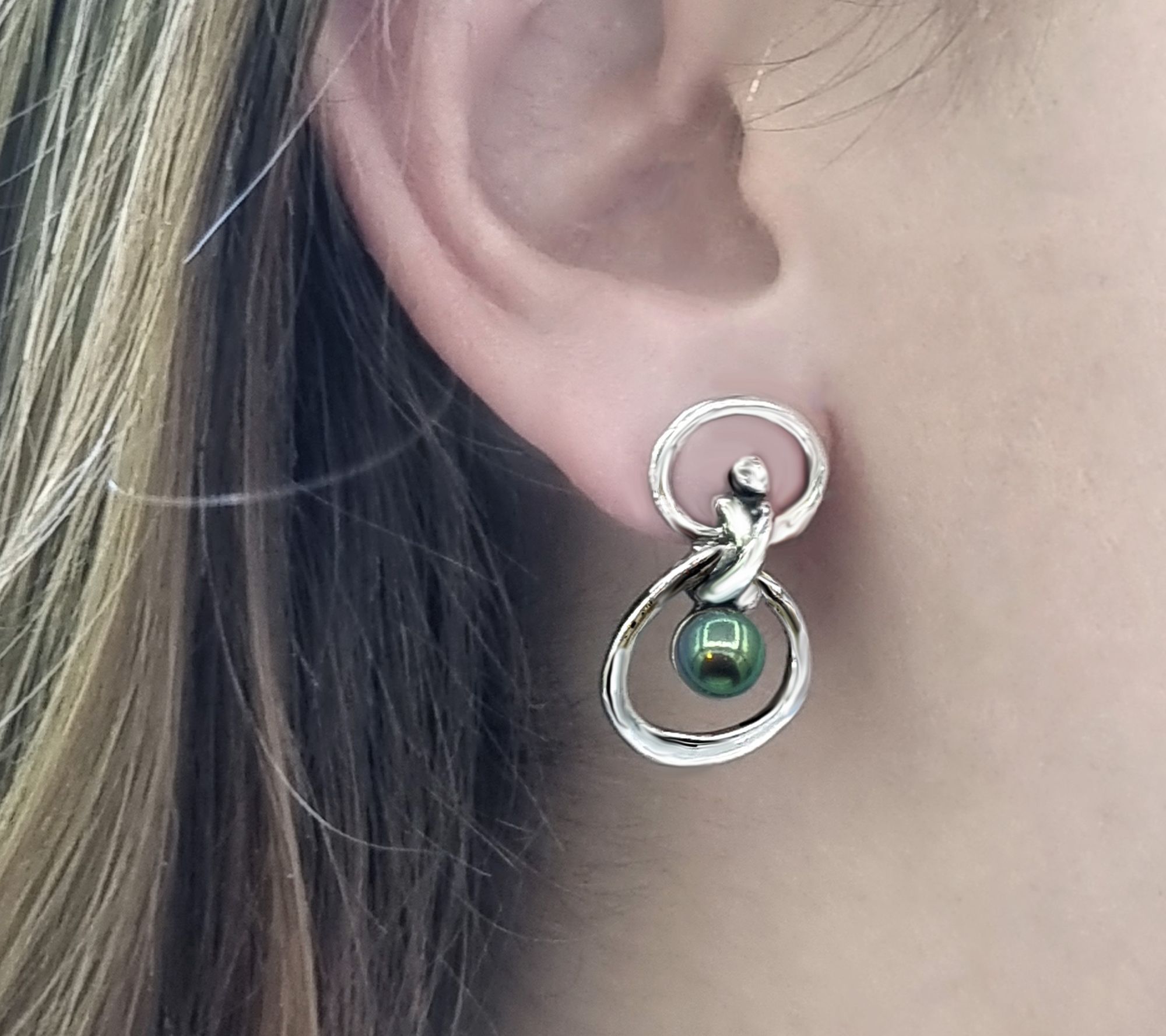 Hagit Sterling Silver Cultured Pearl Double-Loo p Earrings - QVC.com