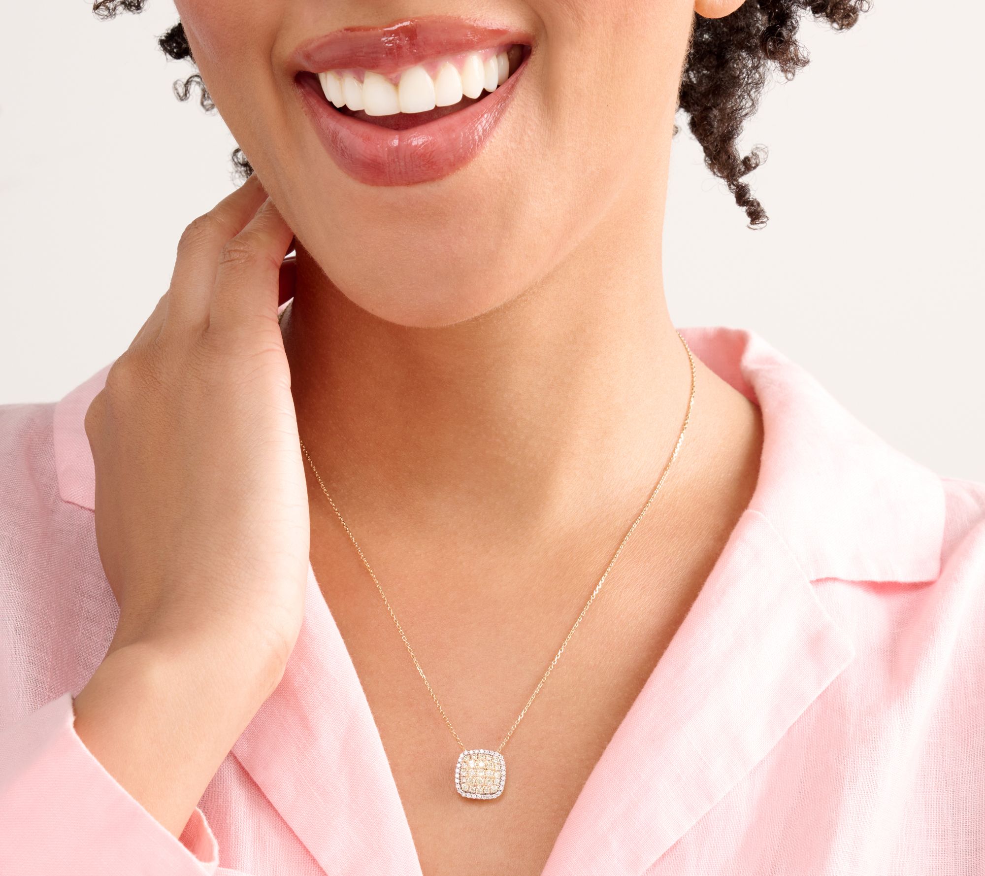 Affinity Diamonds Natural Yellow & White .75cttw Necklace, 14K - QVC.com