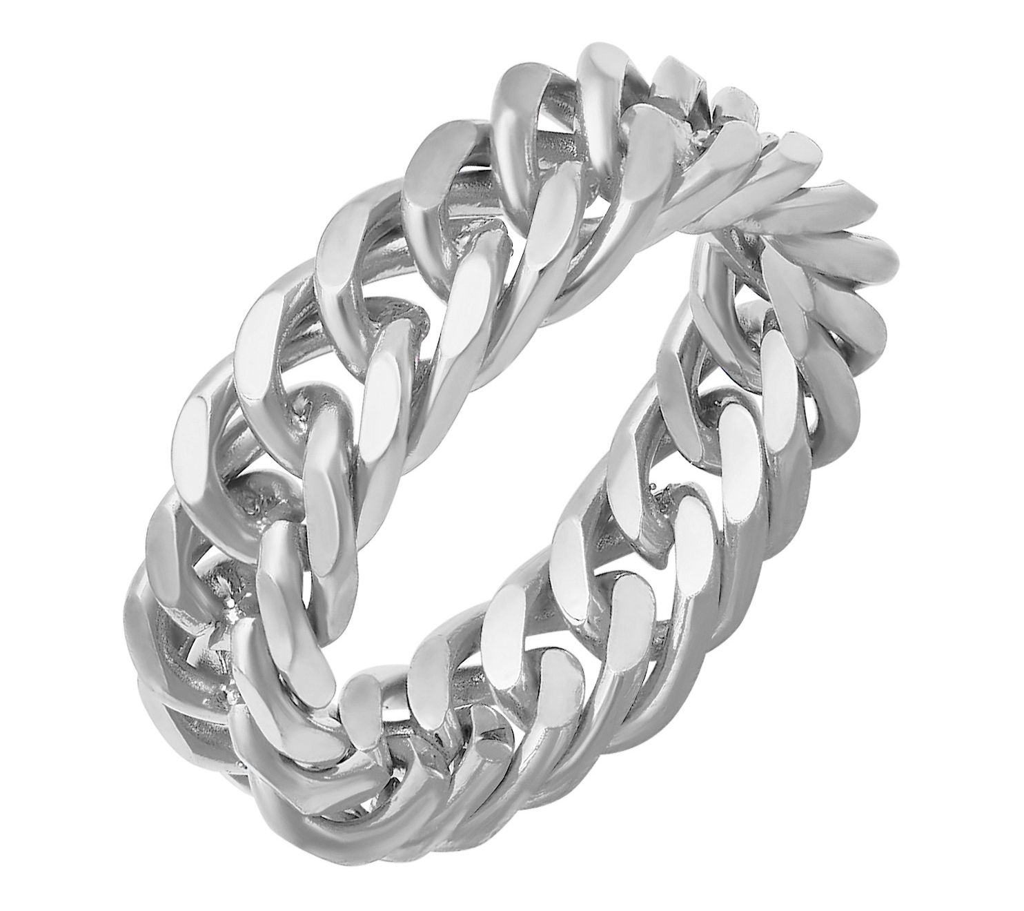Steel By Design Men's Stainless Steel Cuban Link Band Ring - QVC.com