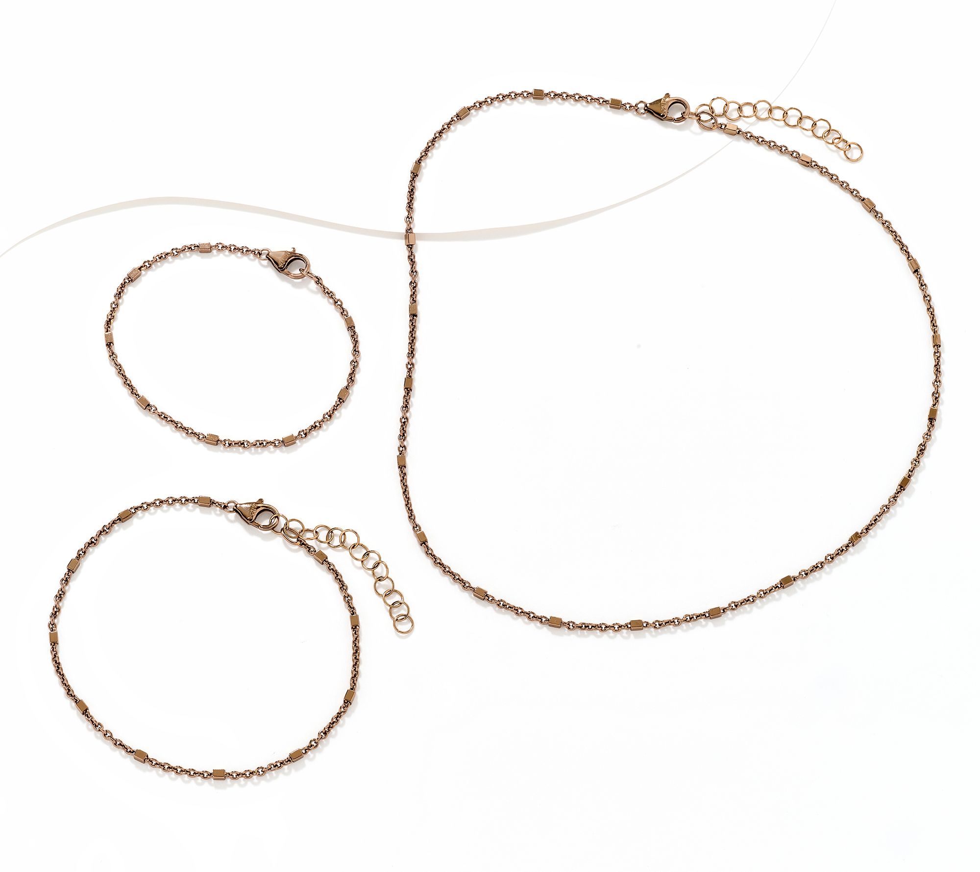 David Markstein Sterling Silver Cube Bracelet, Anklet or Necklace - QVC.com