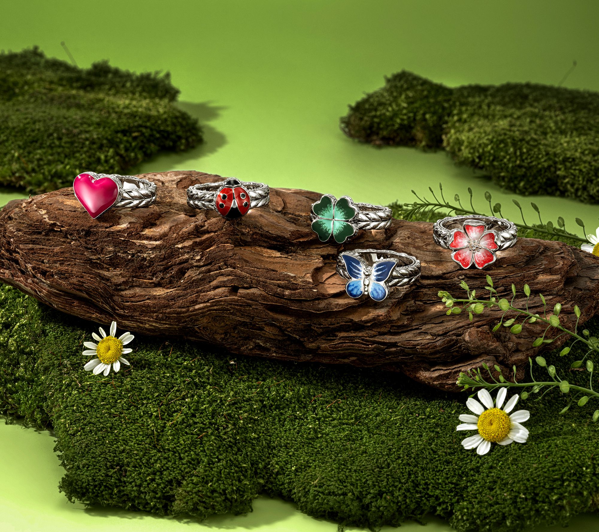 JAI Sterling Silver Storyteller Enamel Symbol Ring - QVC.com