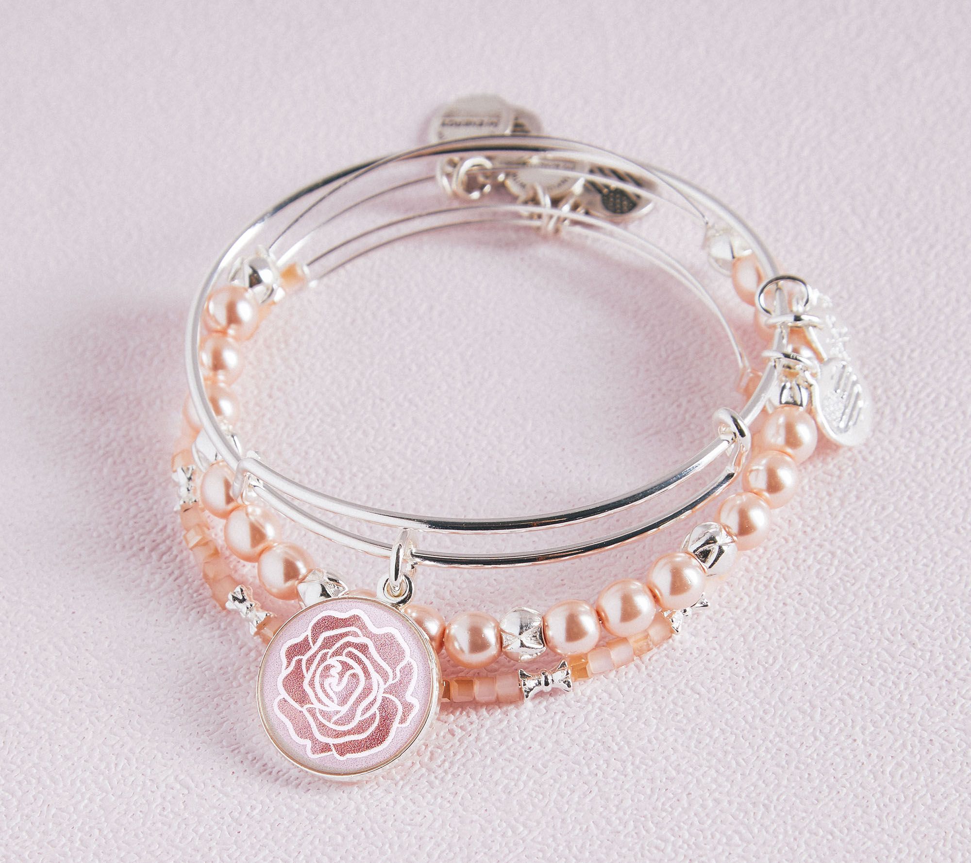 Alex and Ani Rose Art Infusion Set of 3 Bangles - QVC.com