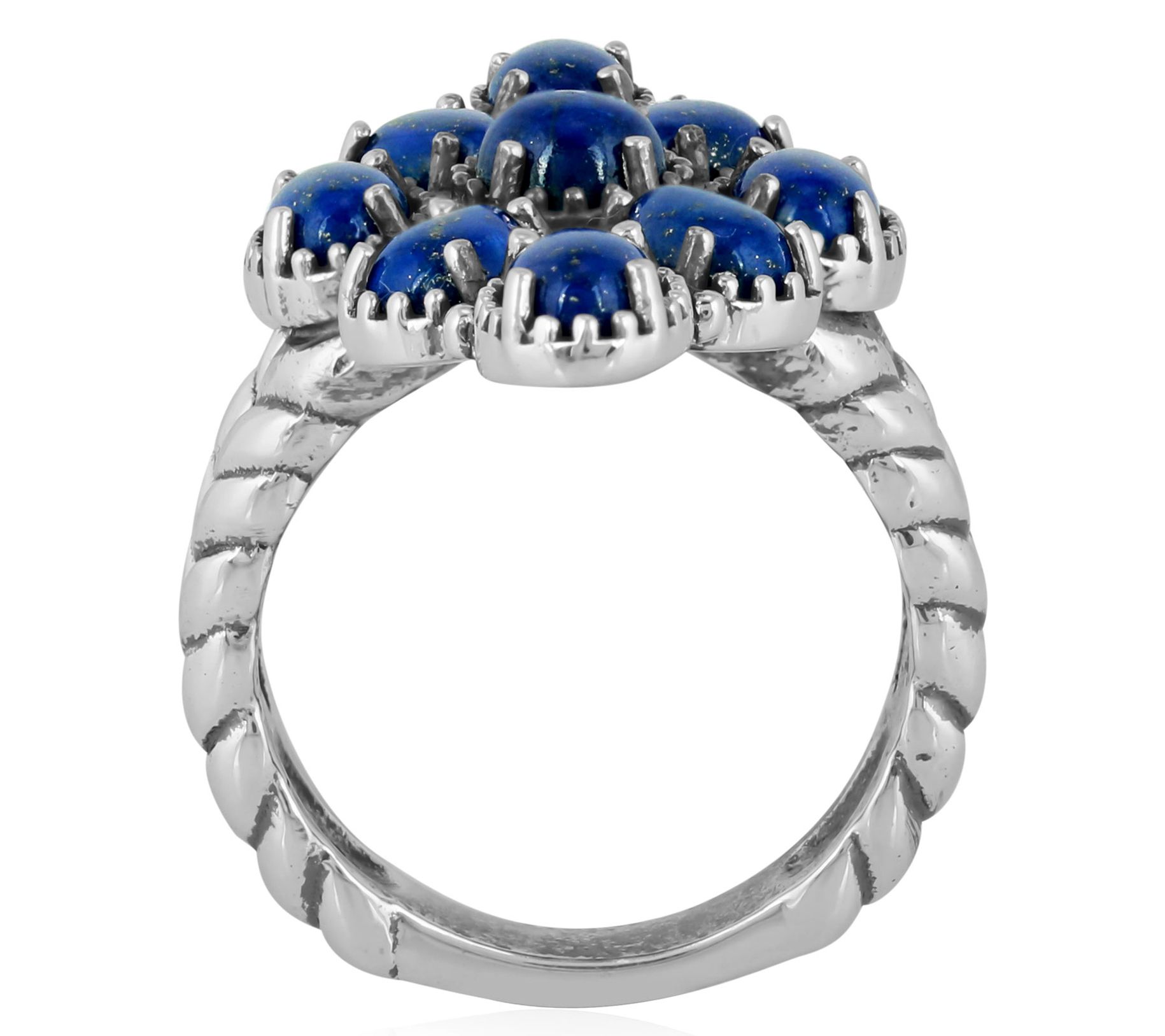 American West Sterling Gemstone Cluster Ring - QVC.com