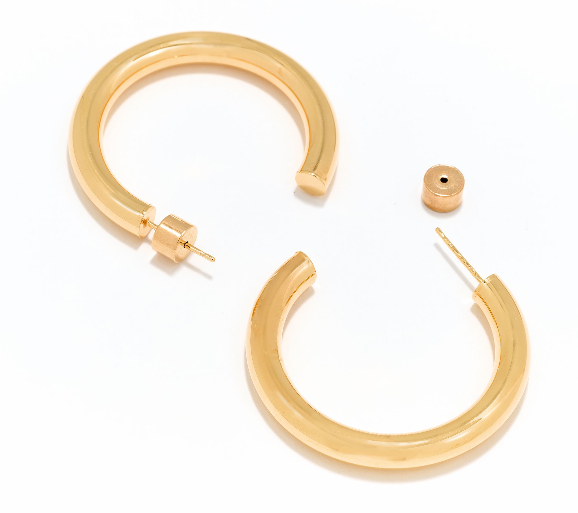 "As Is" David Markstein Sterl Silver 1 1/2" Debut Smart Closure Hoops ...