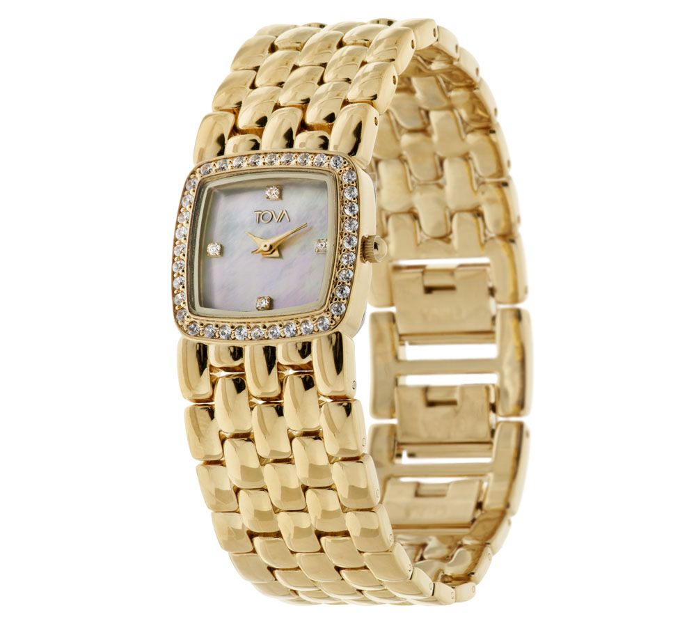 TOVA Diamonique 1/2cttw Panther Link Watch Watch - QVC.com