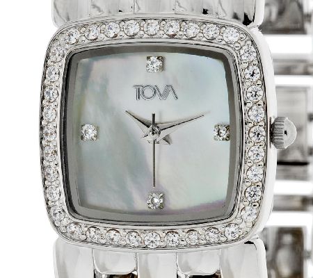 TOVA Diamonique 1/2cttw Panther Link Watch Watch - QVC.com