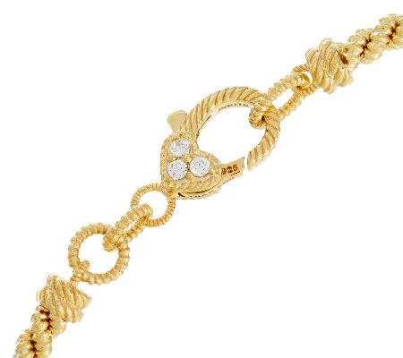 Judith Ripka Sterling & 14K Clad 16" Textured Collar Necklace - QVC.com