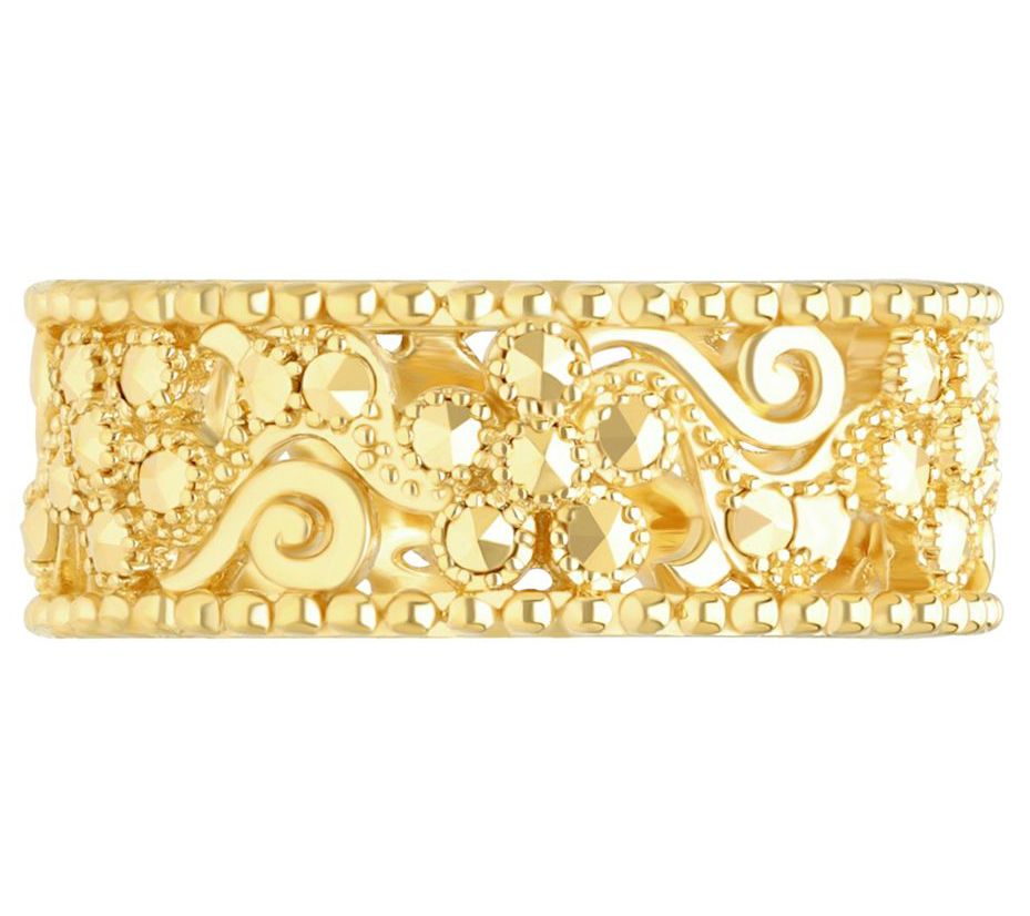 Dallas Prince 14K Clad Chrome Marcasite Heirloom Band Ring - QVC.com