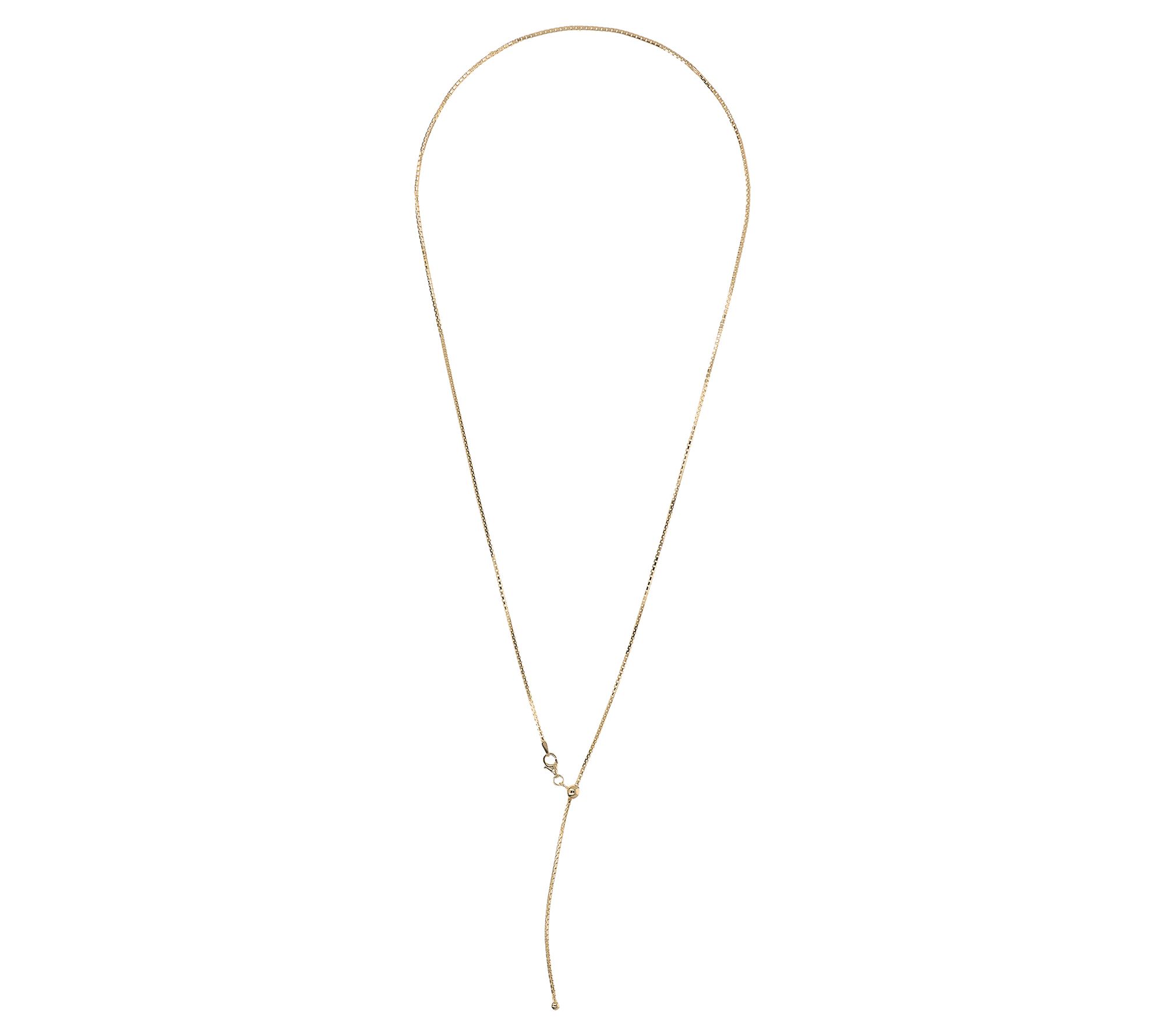 UltraFine 26" Adjustable Box Chain Necklace, 7.6g - QVC.com