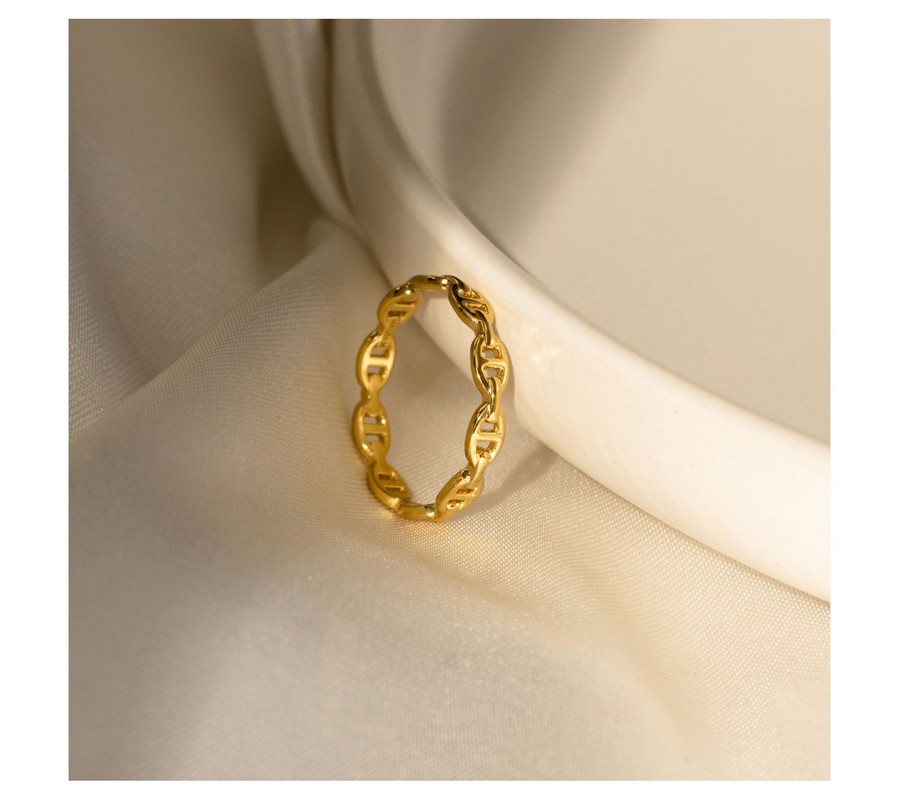 14K Gold Plated Marine Link Band Ring - QVC.com
