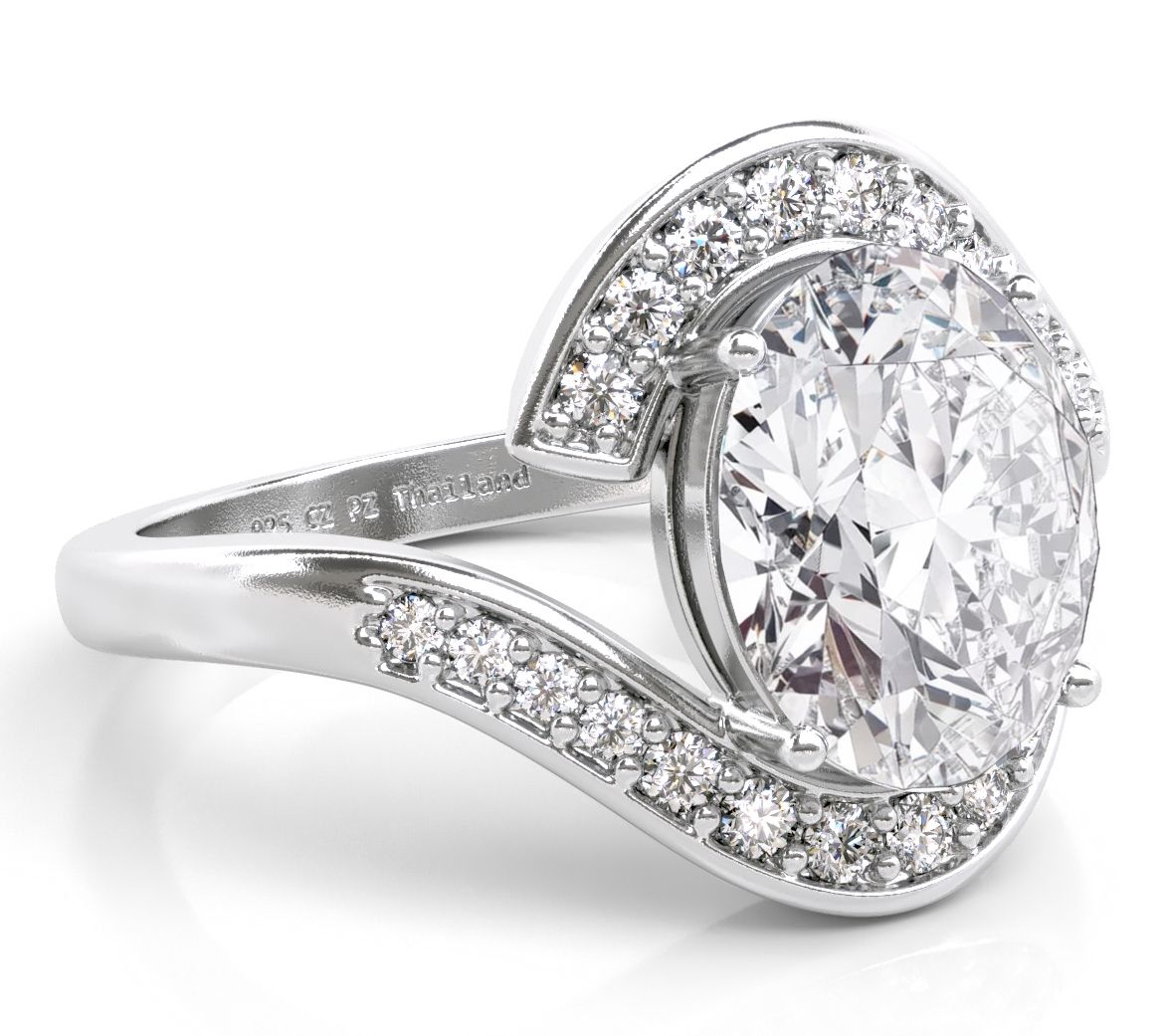 Diamonique 4.80 cttw Bypass Ring, Sterling Silver - QVC.com