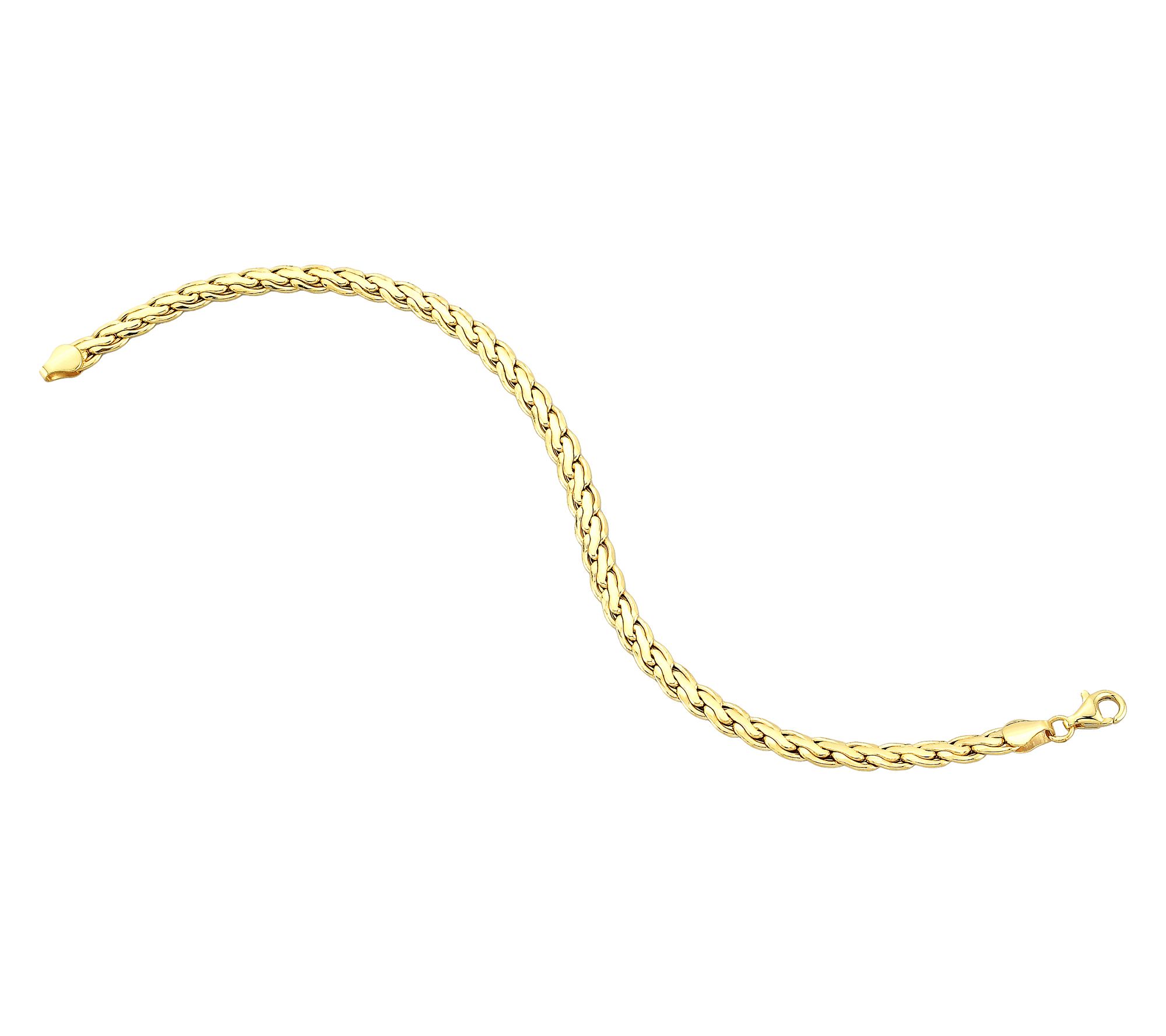 Adorna 14K Gold Woven Oval Link Bracelet - QVC.com
