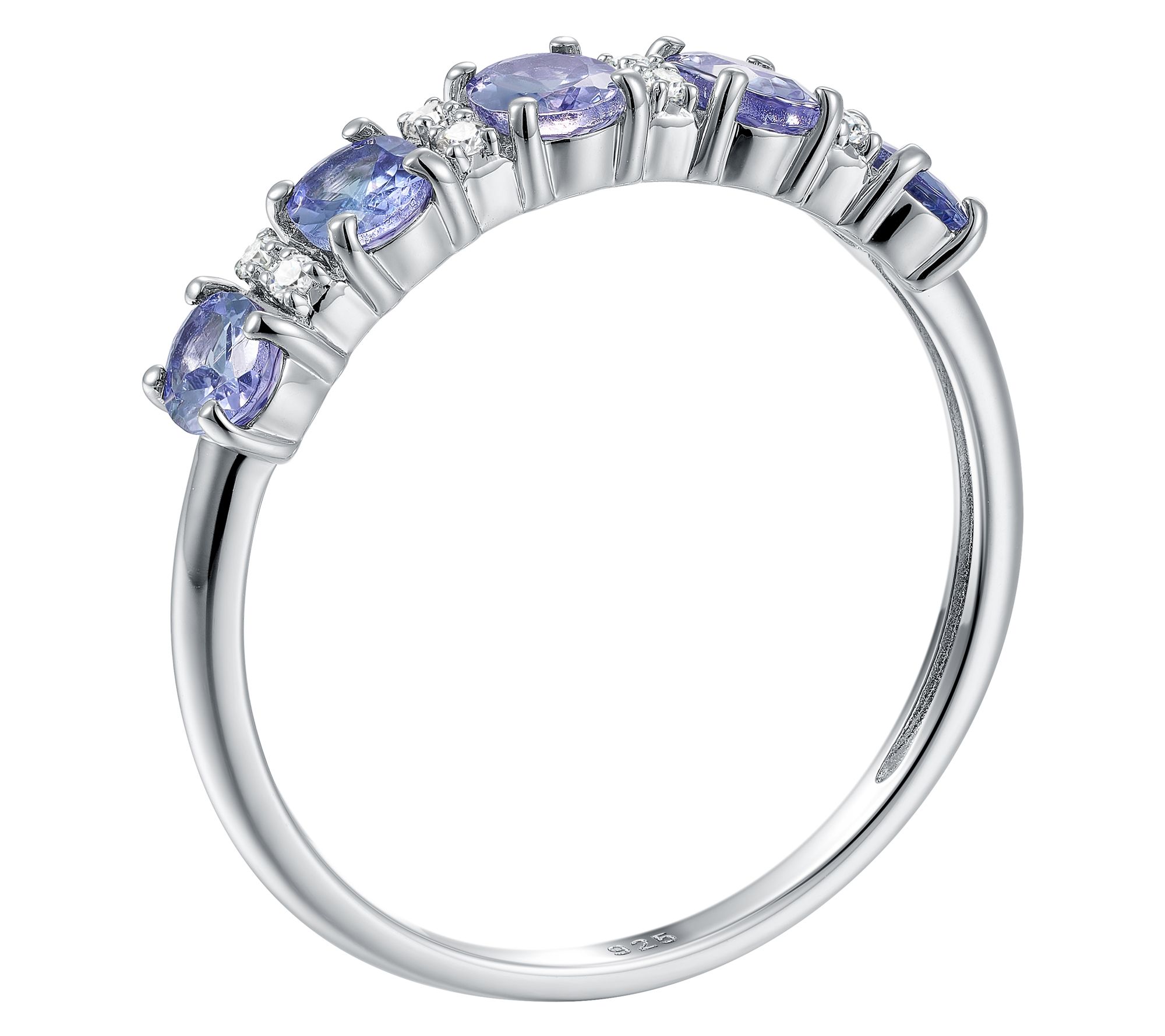 Affinity Gems Tanzanite & Zircon Band Ring, Sterling Silver - QVC.com
