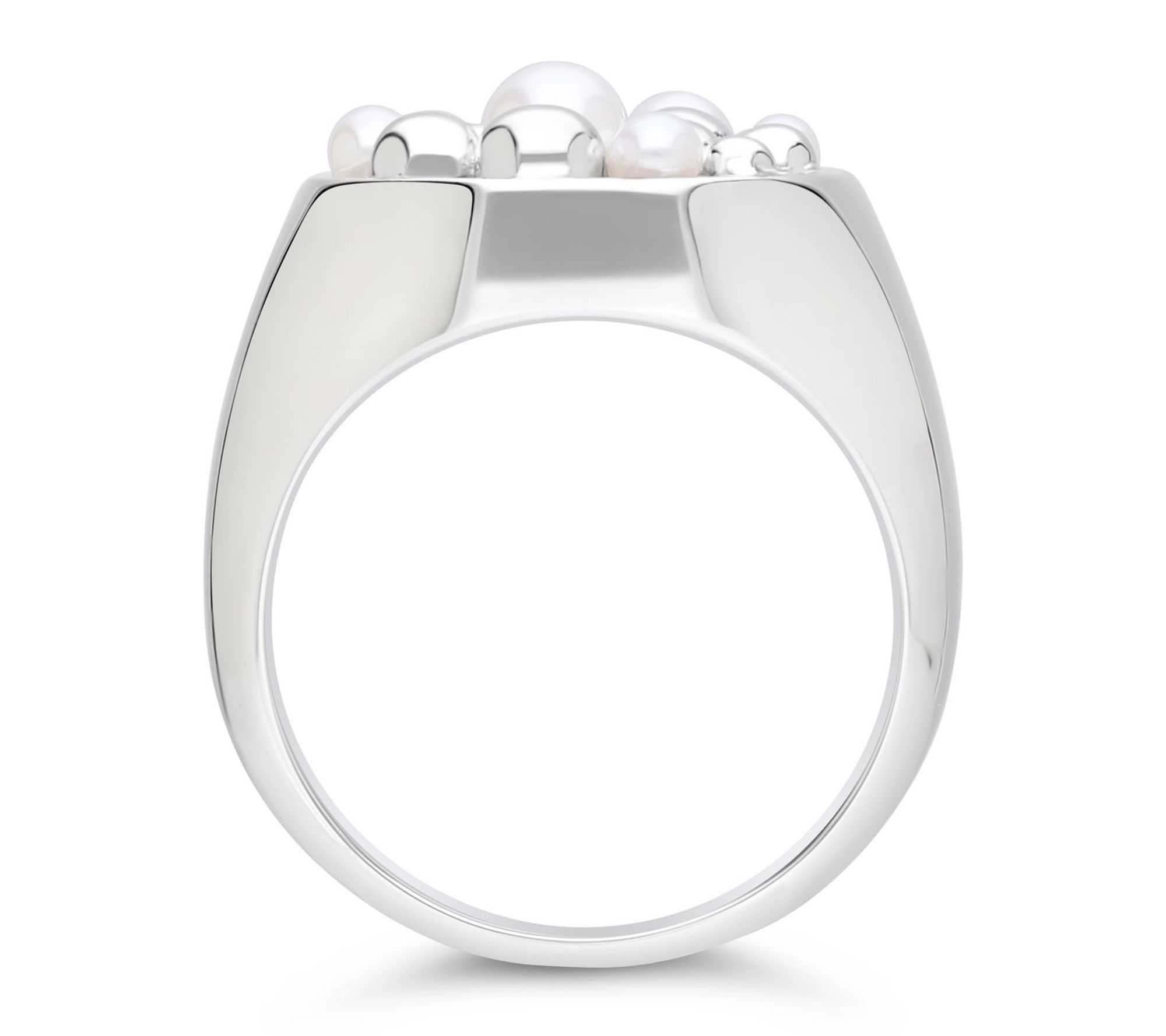 Elyse Ryan Sterling Silver Cultured Pearl Cocktail Ring - QVC.com