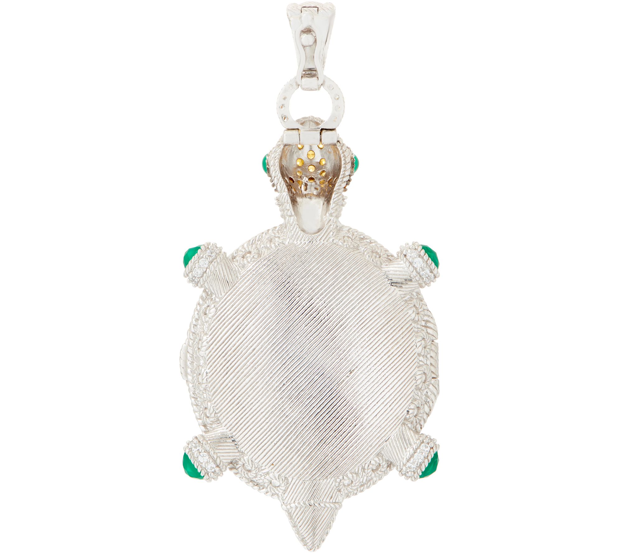 Judith Ripka Sterling Silver 4.55 cttw Tilly Turtle Gemstone Locket ...