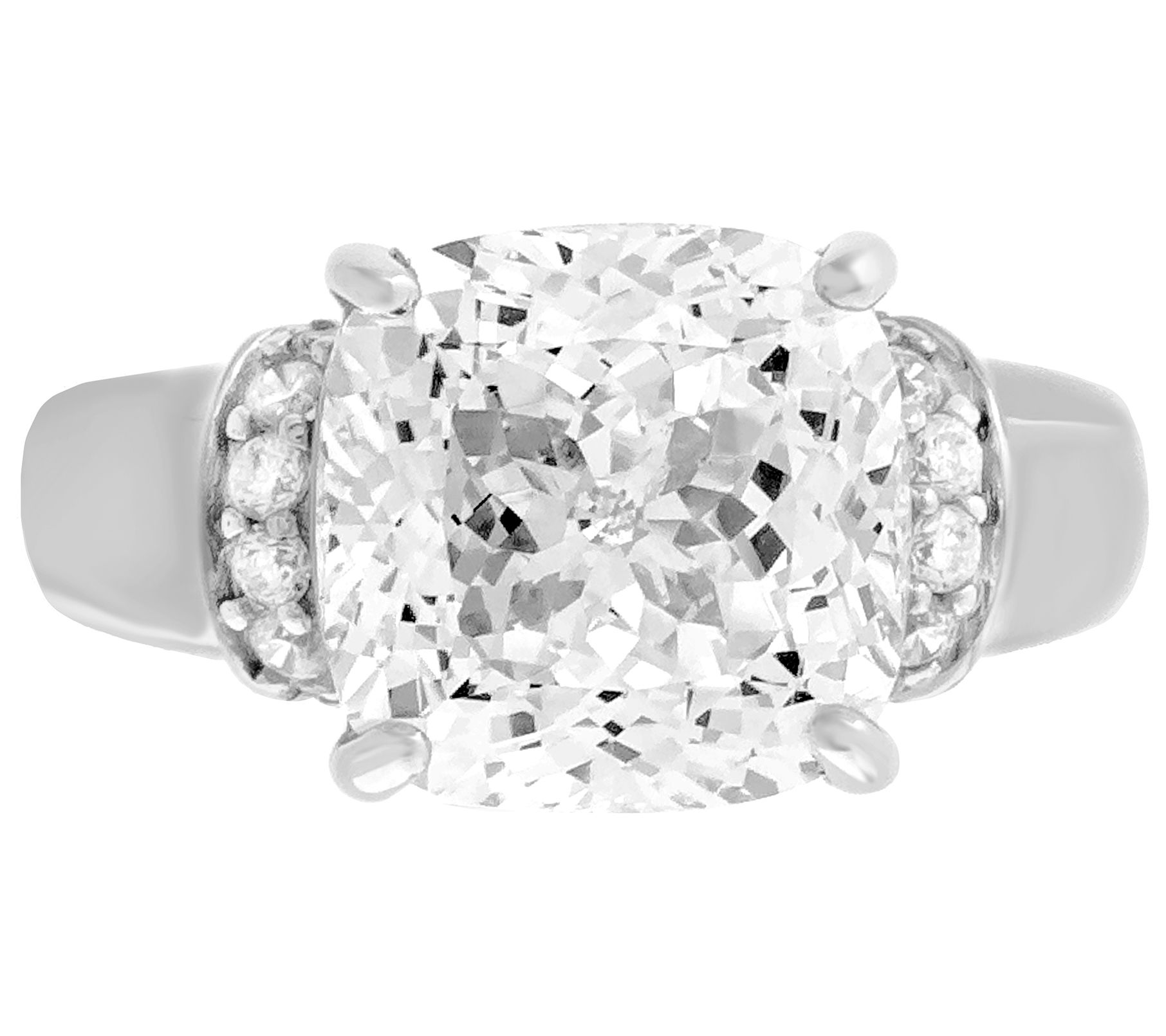 Diamonique 5.65 cttw Engagement Ring, Sterling Silver - QVC.com