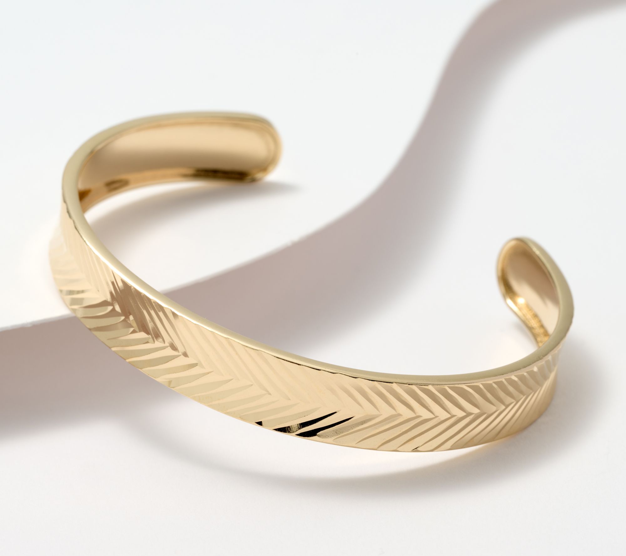 Adorna 14K Gold Chevron Cuff, 12.4g - QVC.com