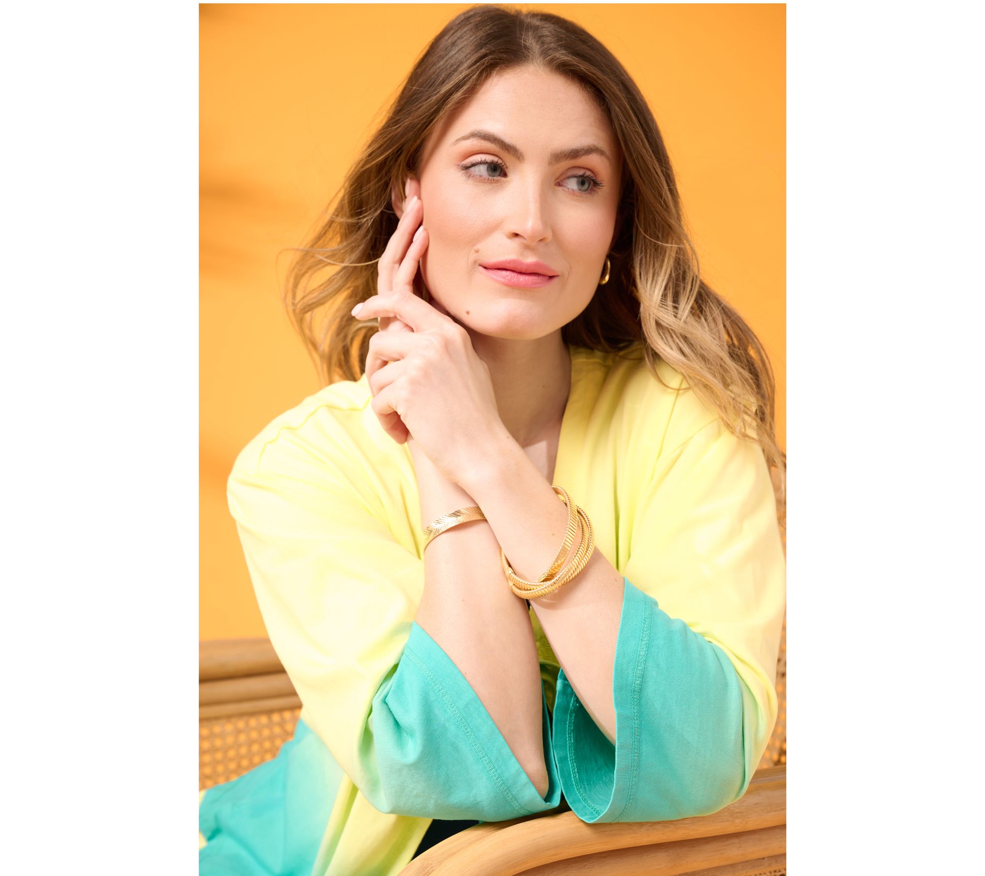 Adorna 14K Gold Chevron Cuff, 12.4g - QVC.com