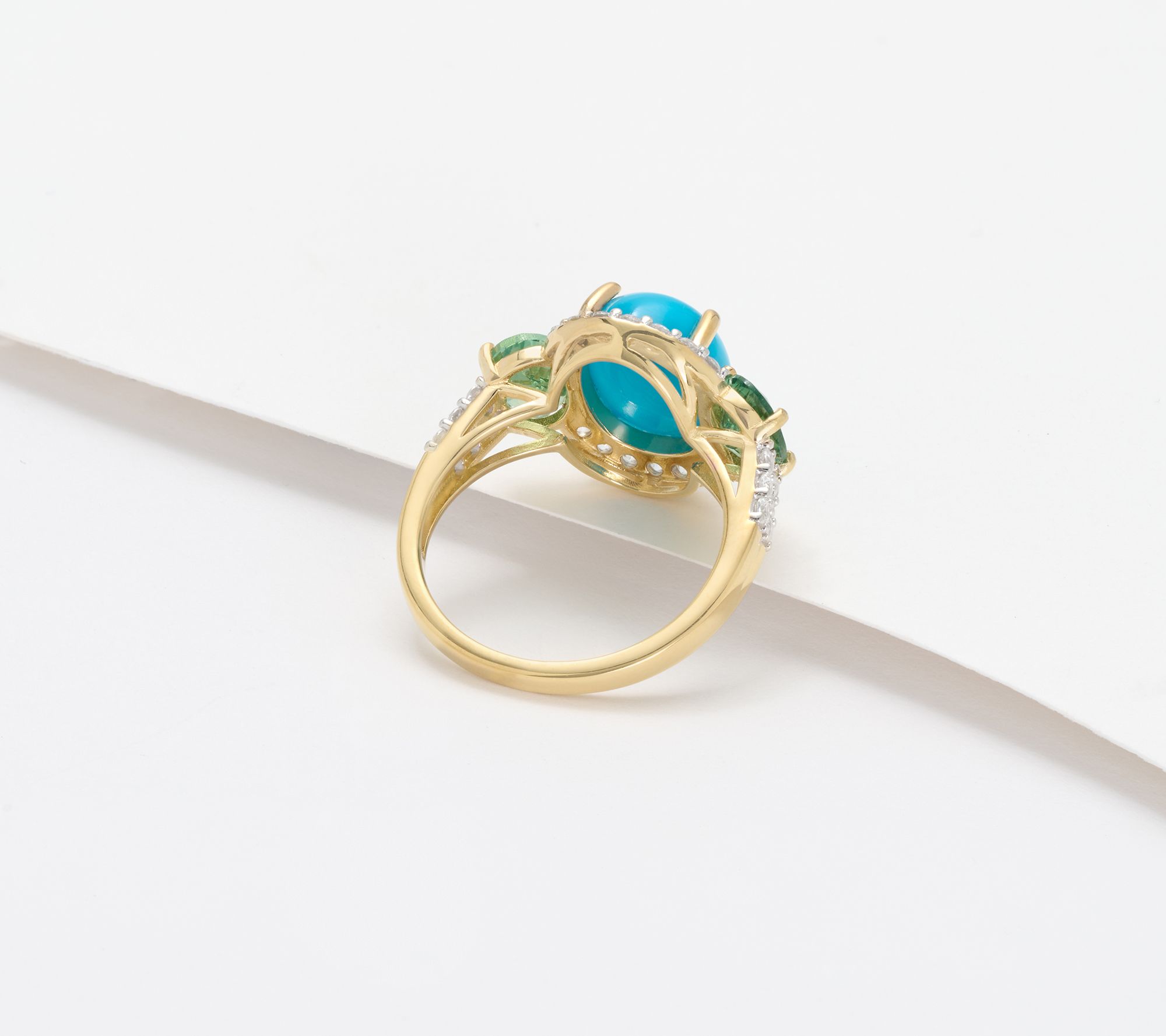 Affinity Gems 3-Stove Oval Turquoise Ring, Sterling Silver - QVC.com