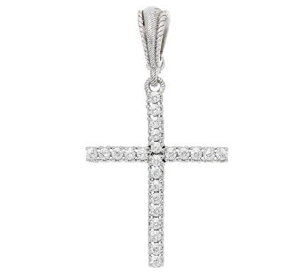 Judith Ripka Sterling 118 Facet Diamonique Cross Enhancer - QVC.com
