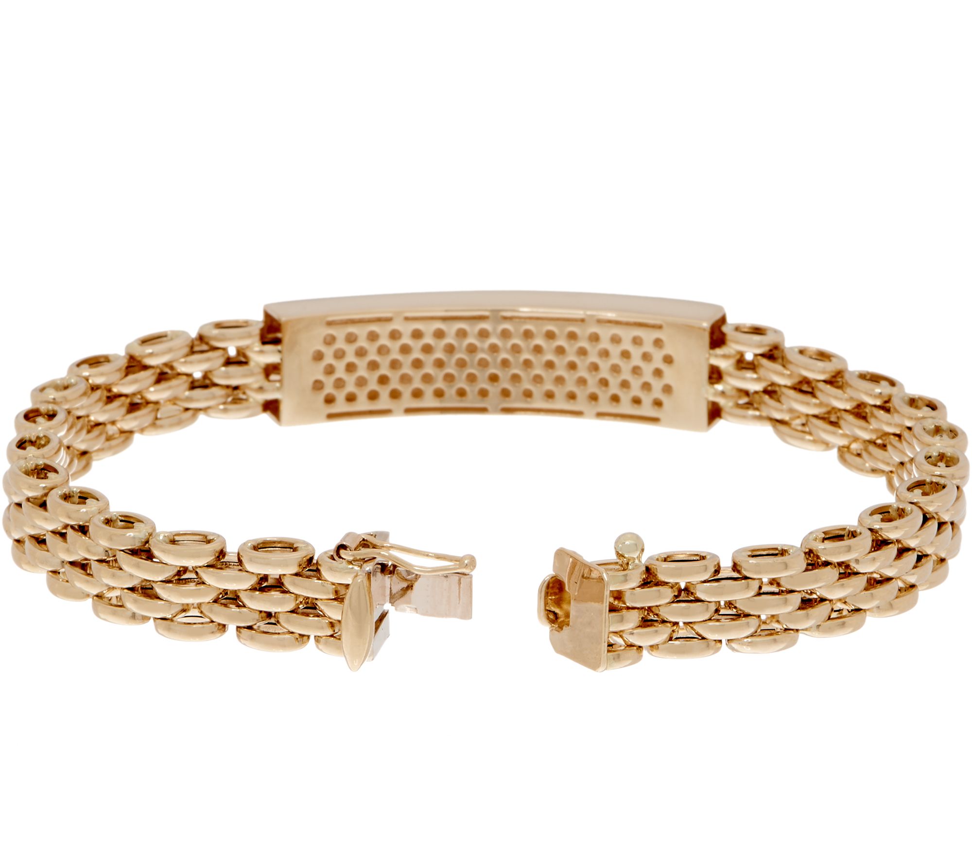 "As Is" Italian Gold 6-3/4" Panther ID Bracelet, 14K 16.7g - QVC.com