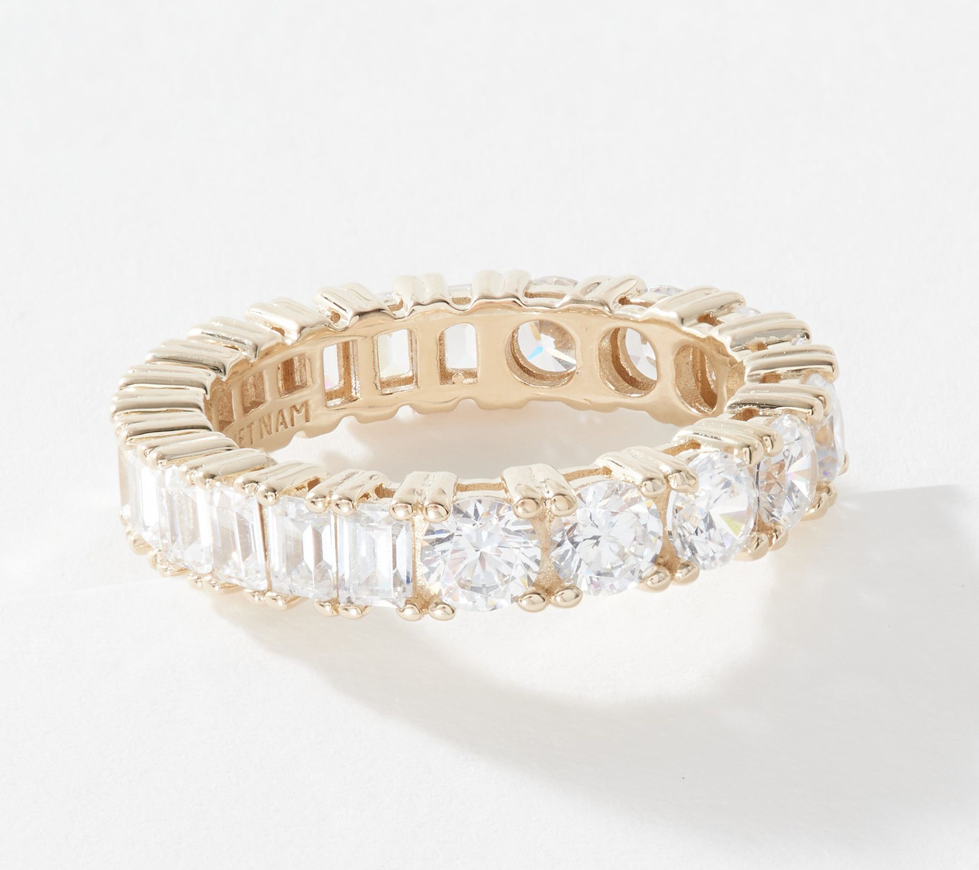 Diamonique Two-Cut Band Ring, Sterling Silver - QVC.com