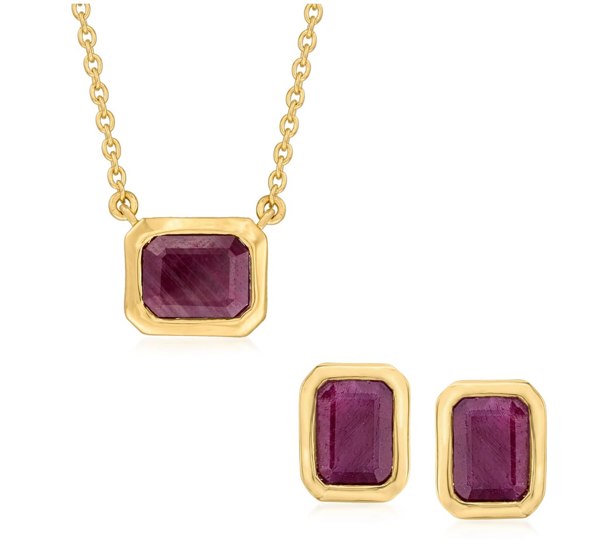 Affinity Gems Necklace & Earrings Set, 14K GoldPlated - QVC.com