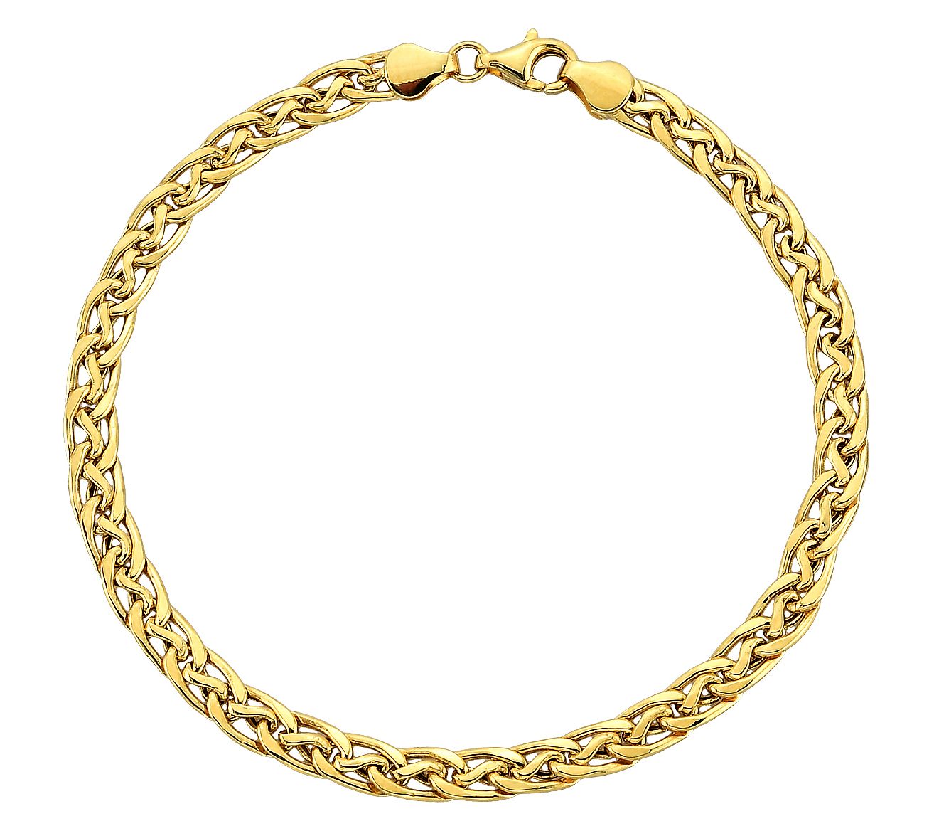 Adorna 14K Gold Woven Oval Link Bracelet - QVC.com