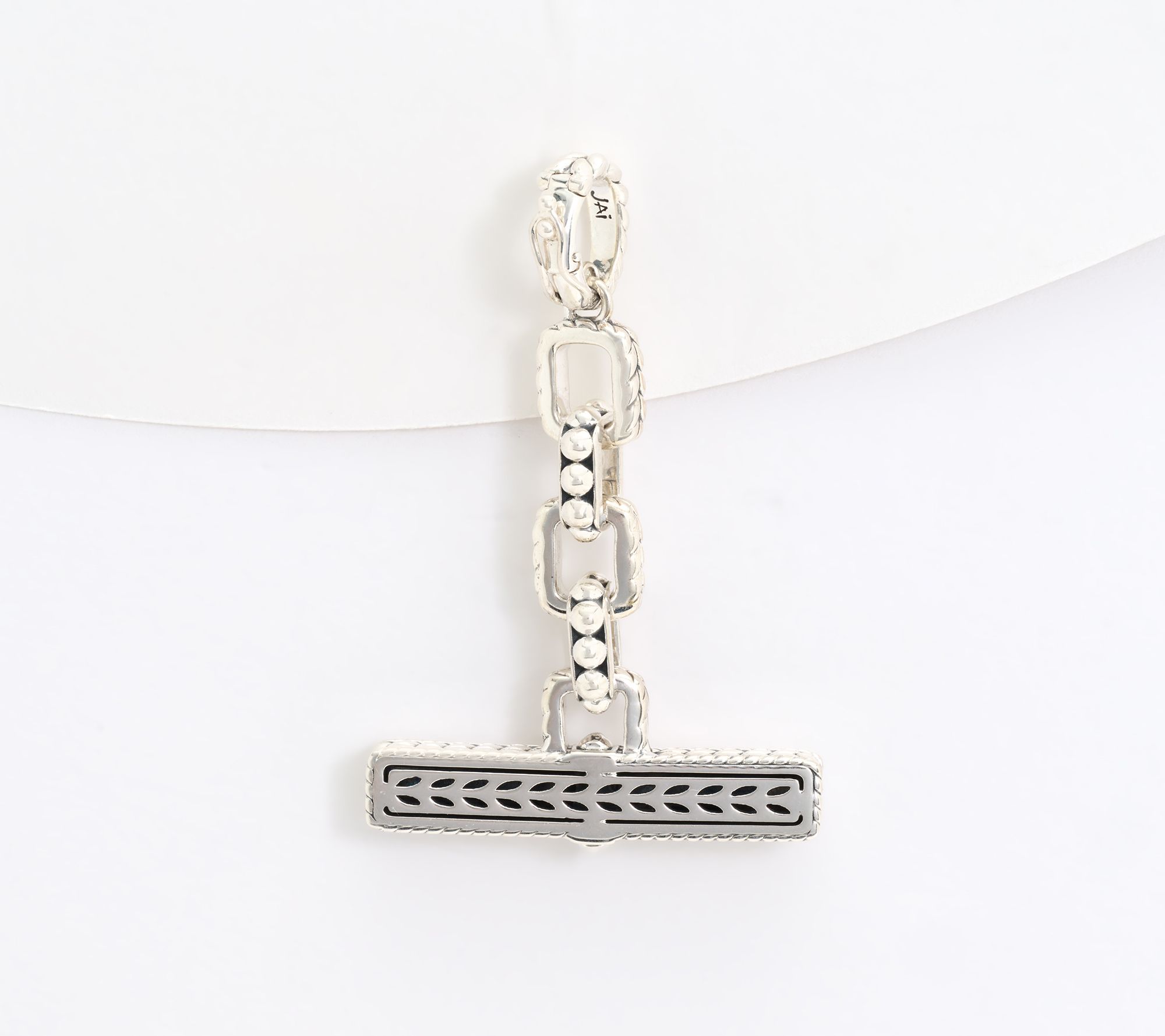 JAI Sterling Silver Hammered Toggle Bar Enhancer - QVC.com
