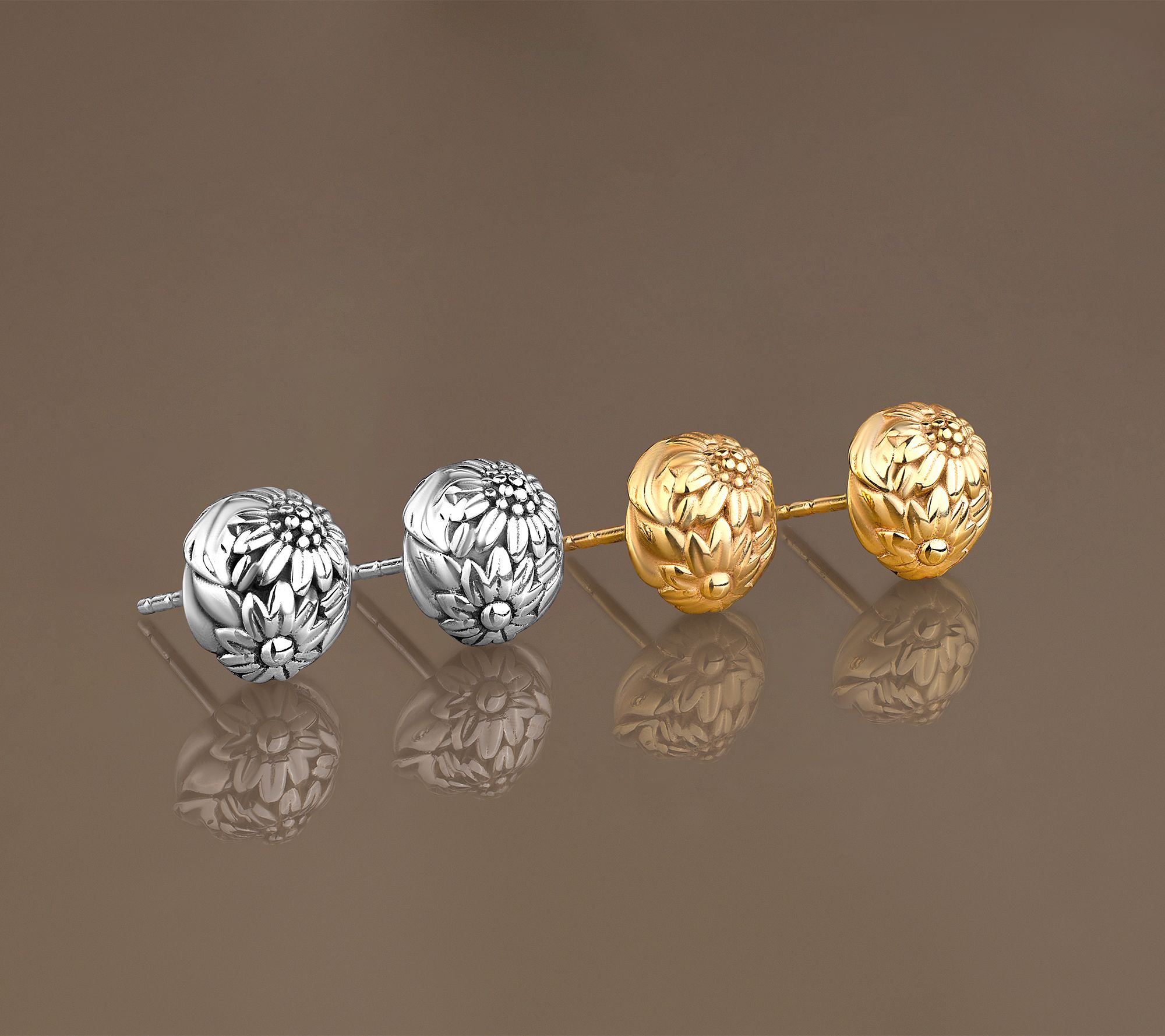 Christian James by Scott Grimes 14K Gold Clad Legacy Flower Stud ...