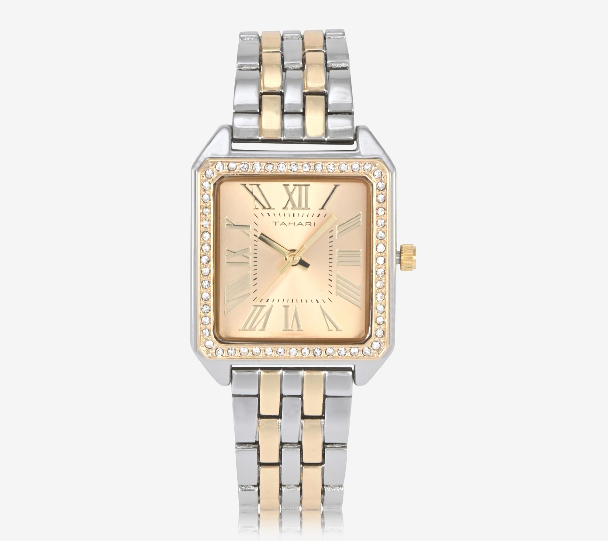 Tahari Women's Two-Tone Rectangle Watch - QVC.com