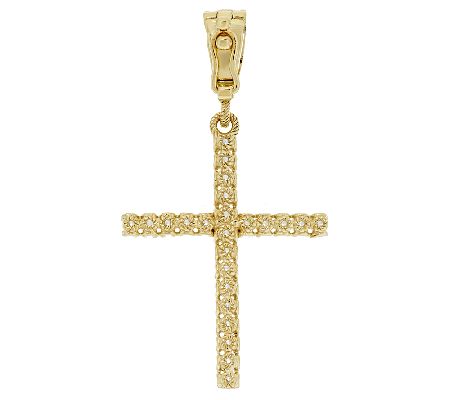 Judith Ripka Sterling 14K Clad 118 Facet Diamonique Cross Enhancer ...