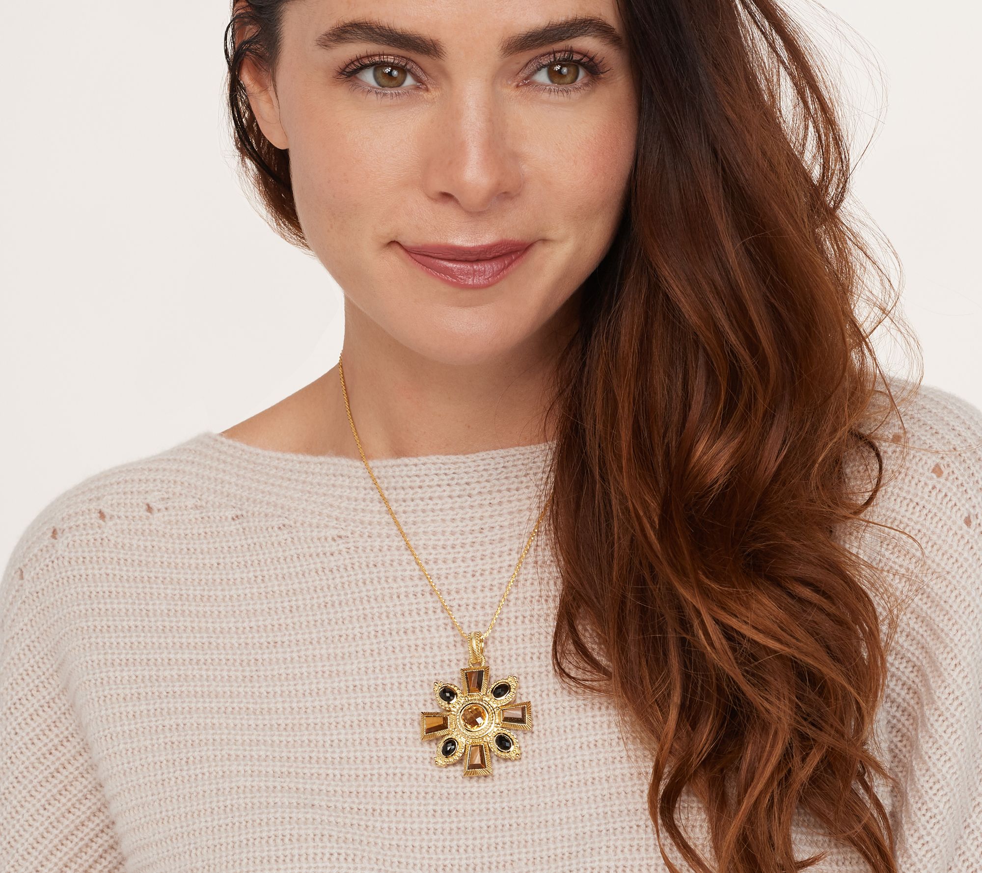 "As Is" Judith Ripka 14K Gold Clad Multi- Gemstone Enhancer - QVC.com