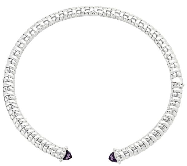 Tiffany Kay Studio Sterling Elite Amethyst Hing ed Cuff - QVC.com