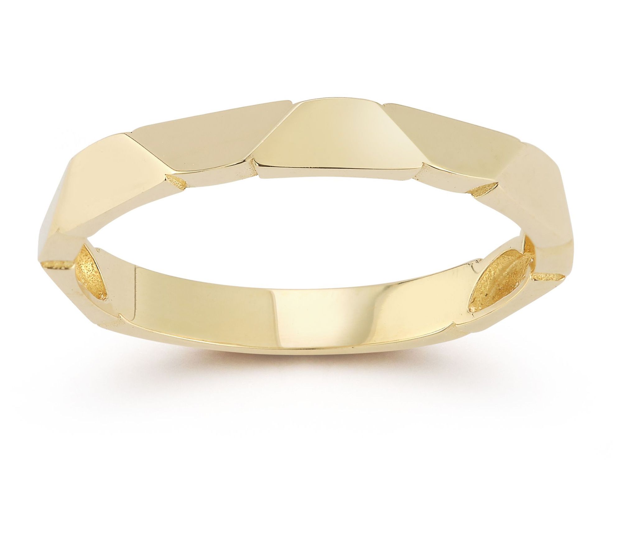 Luminosa Gold Geometric Band Ring, 14K - QVC.com