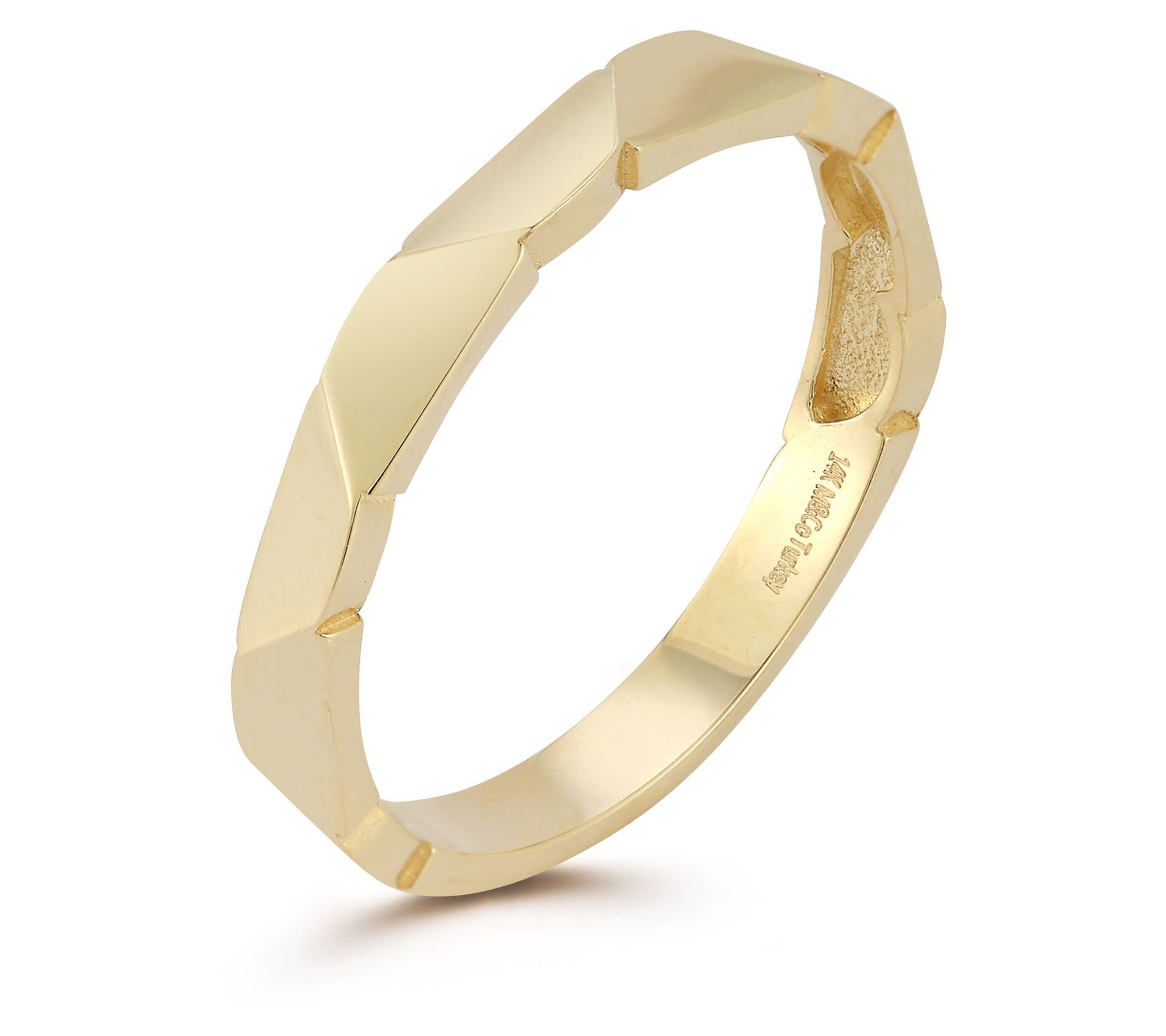 Luminosa Gold Geometric Band Ring, 14K - QVC.com