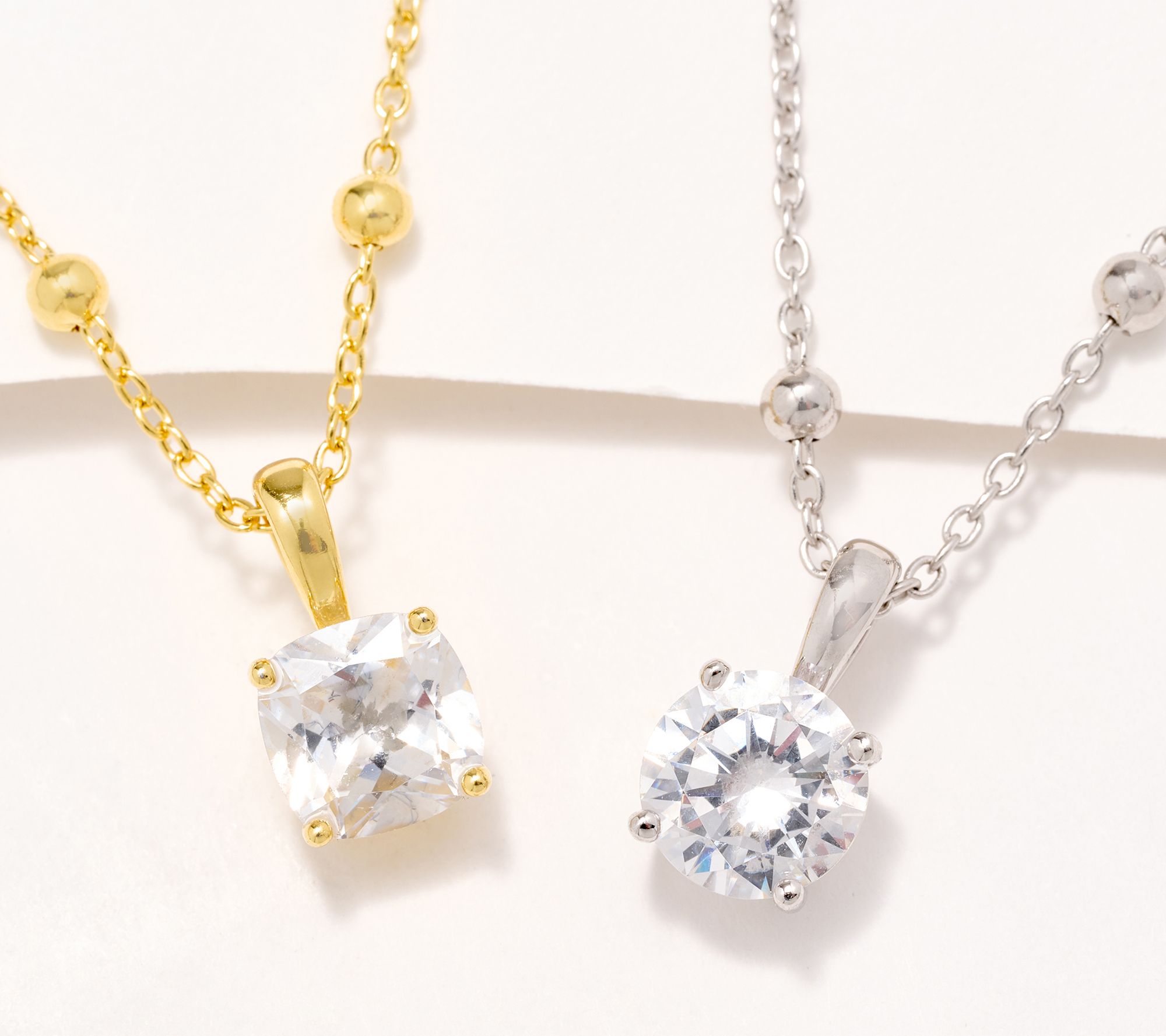 Diamonique Solitaire Pendant SS Necklace Choice of Cut - QVC.com