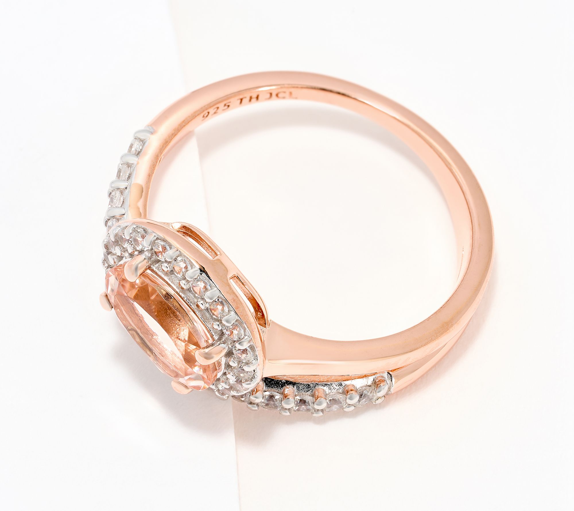 JEN by Jennifer Miller Morganite Swirl Ring, 14K Rose Gold Plated - QVC.com