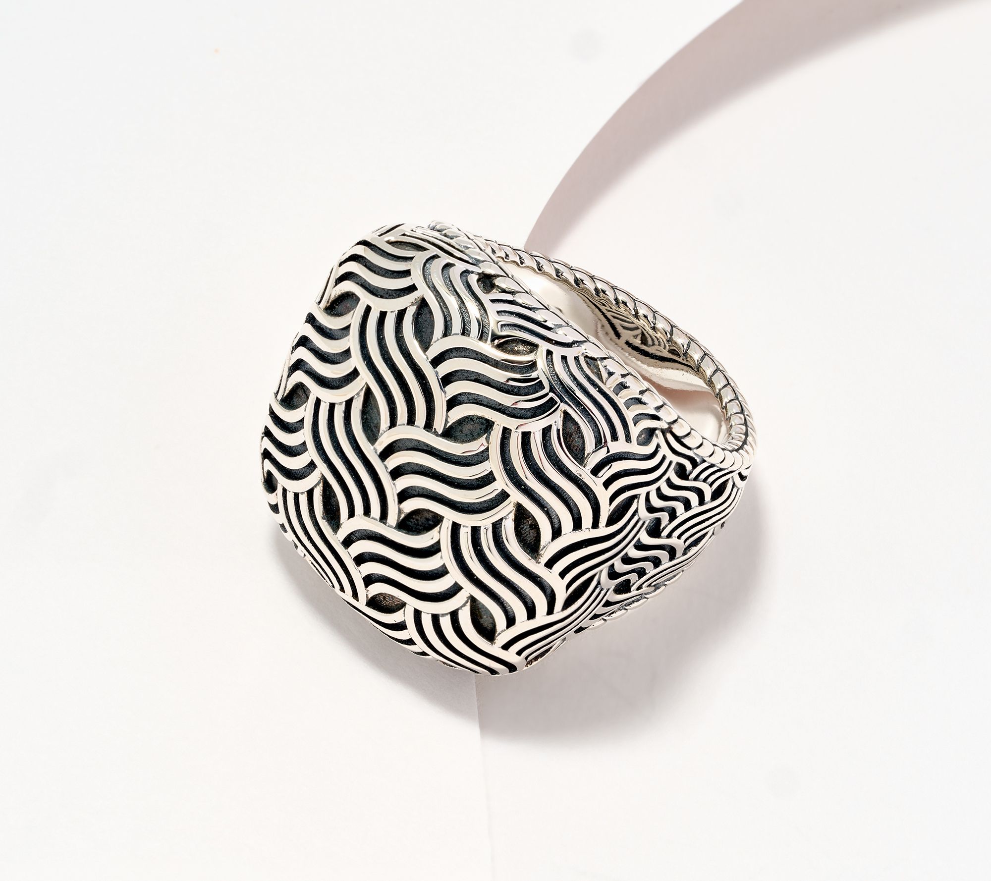 "As Is" JAI Sterling Silver Textured Dome Ring - QVC.com